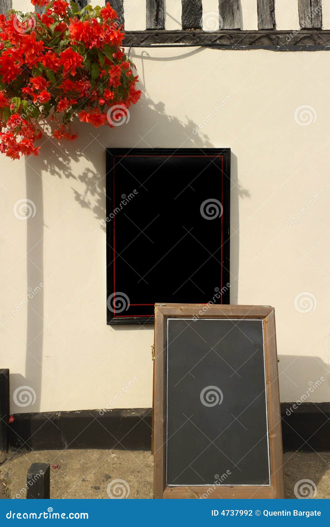 Blank Signs Outside a Building Stock Photo - Image of blackboard ...