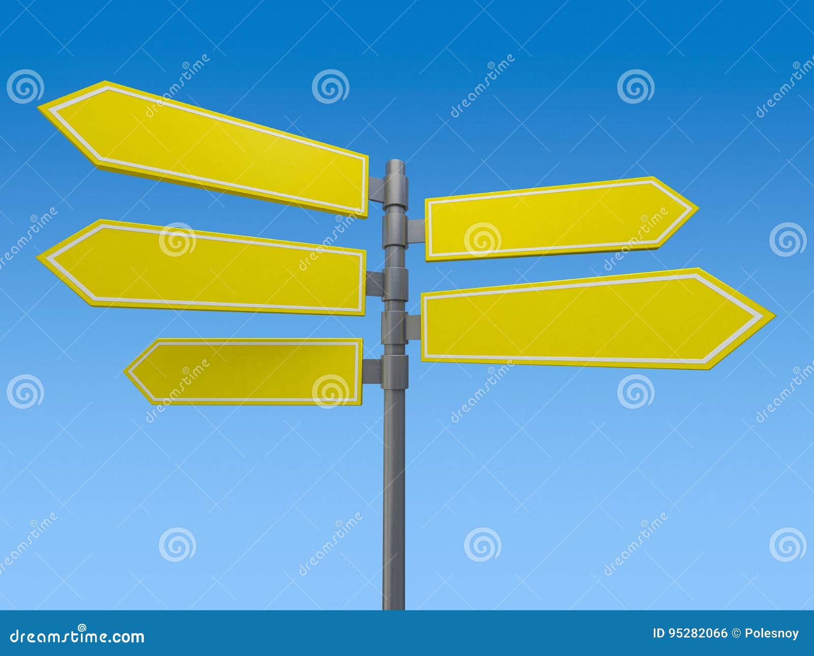 Blank Signs Pointing in Opposite Directions. 3D Stock Illustration ...