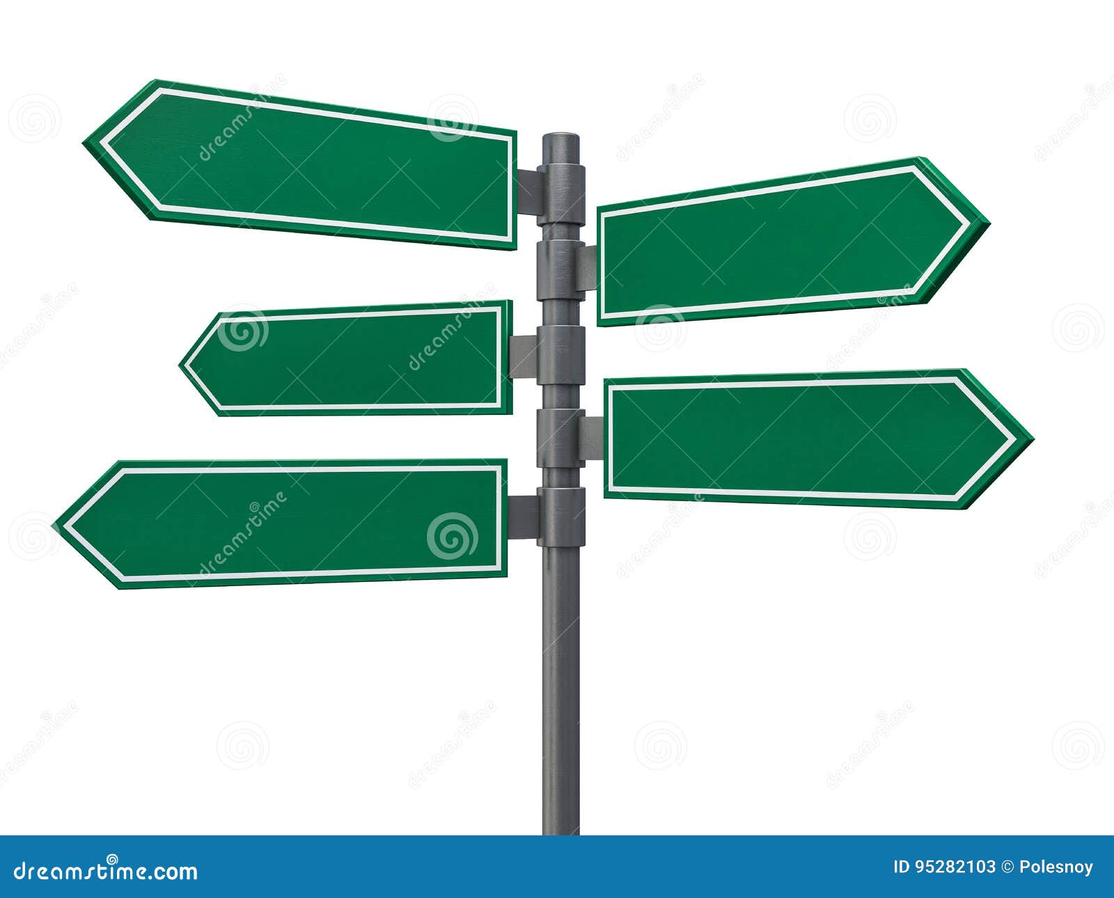 Blank Signs Pointing In Opposite Directions. 3D Royalty-Free Stock ...