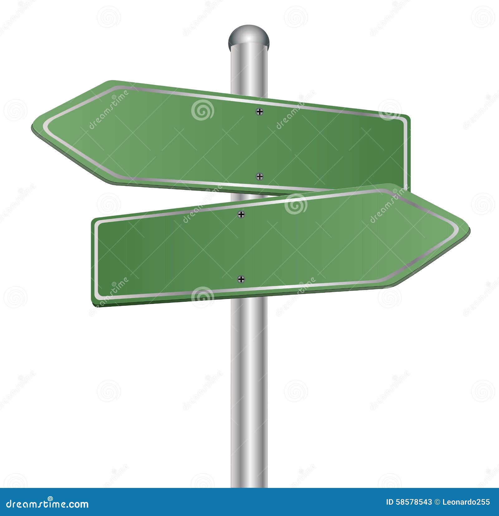 Blank Signs Pointing In Opposite Directions Cartoon Vector ...
