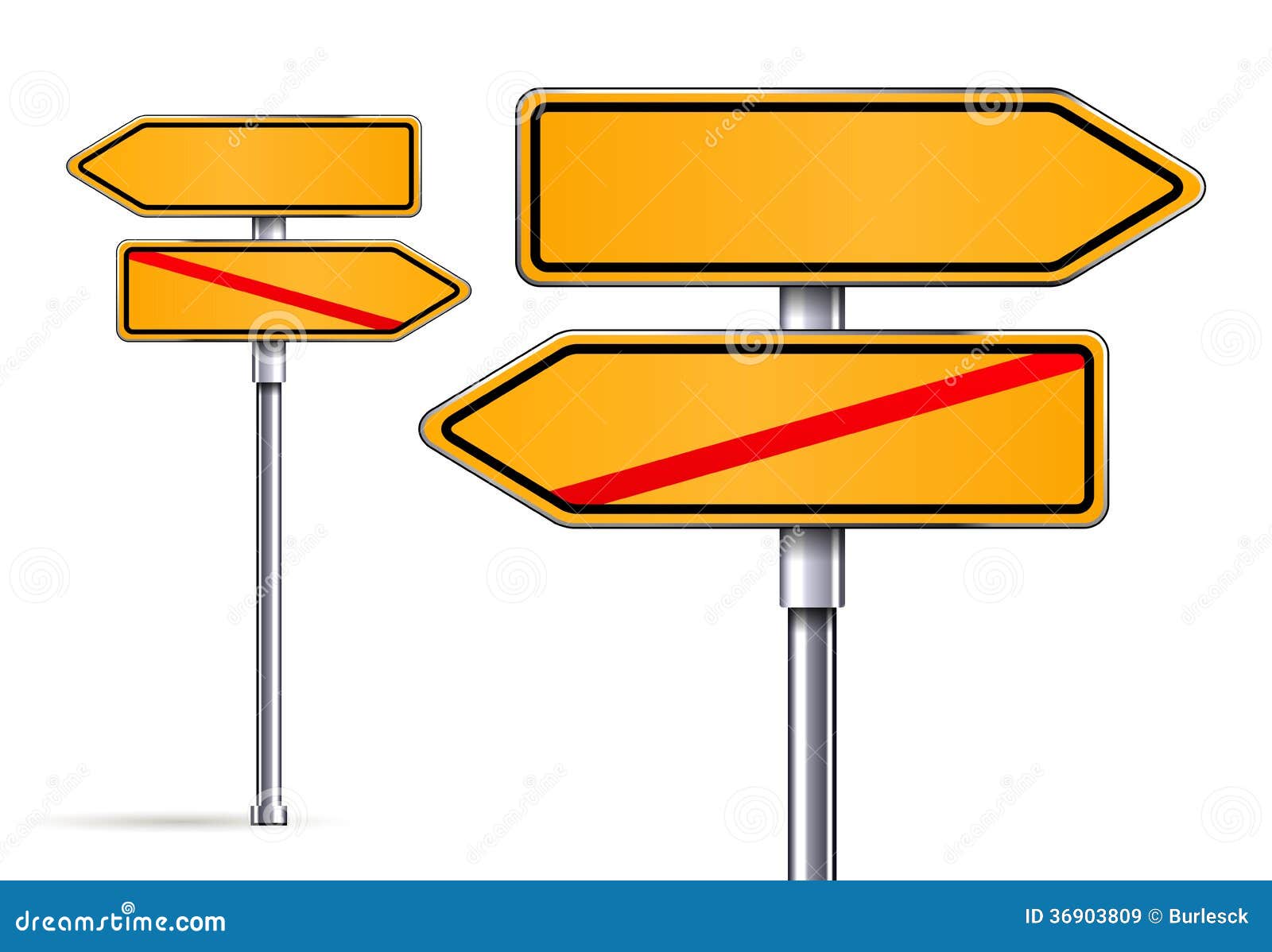 Blank Signs Pointing In Opposite Directions Cartoon Vector ...
