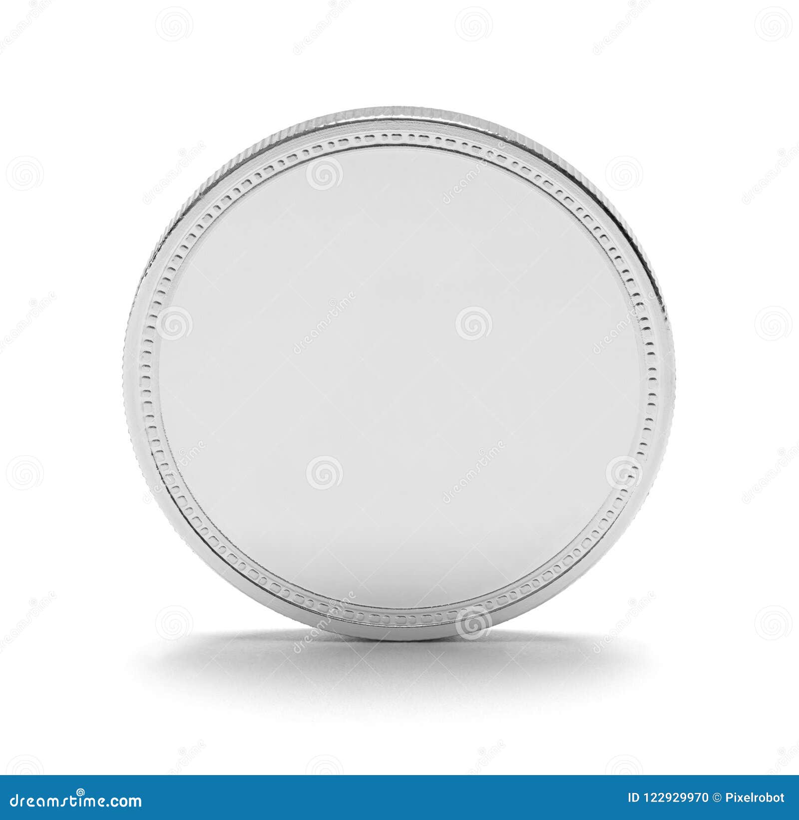 Blank Silver Coin stock photo. Image of white, metal - 122929970