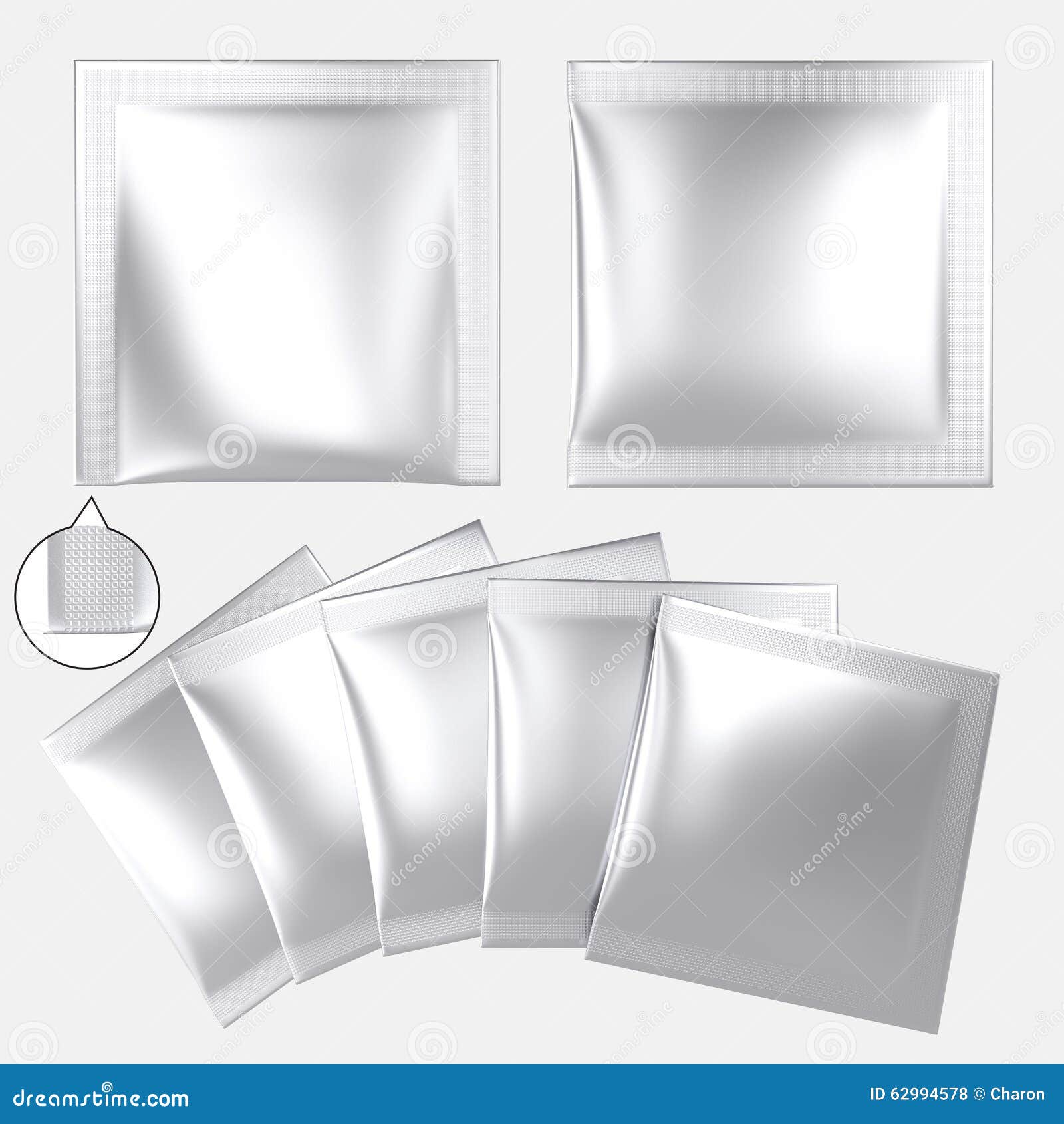 Blank Silver Foil Plastic Powder Sachet Stock Photo - Illustration of ...