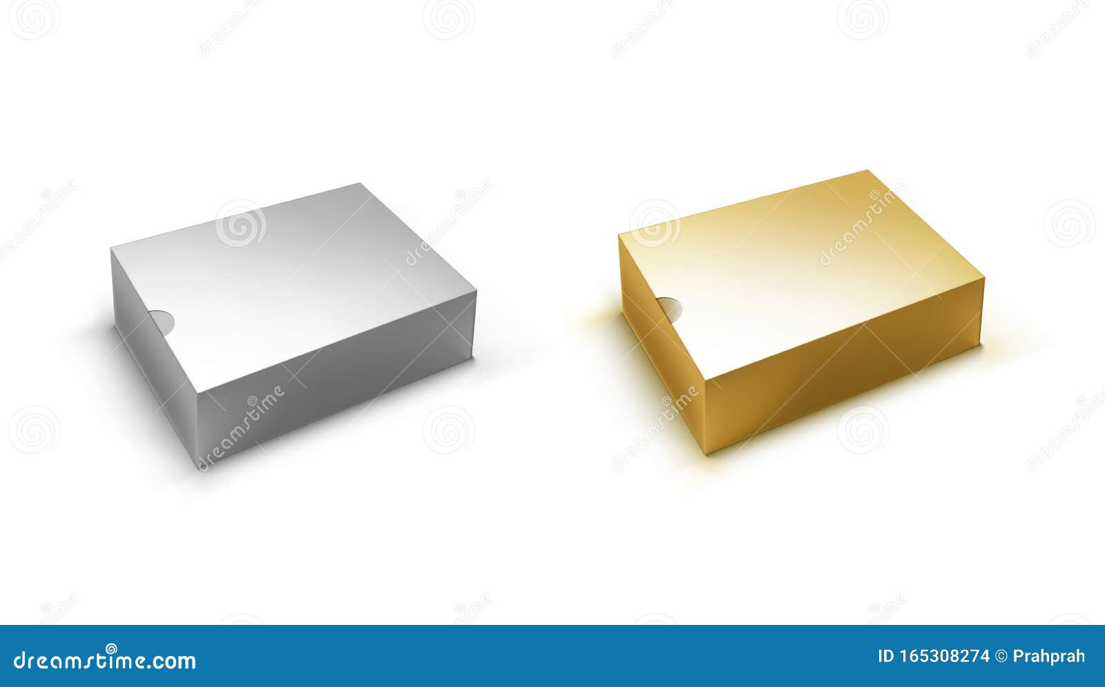 Blank Silver and Gold Box with for Branding Stock Vector - Illustration ...