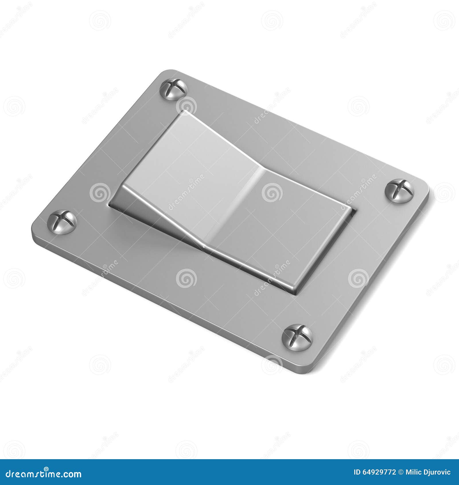 Blank, Silver, Power Switch Button. Angled View Stock Illustration ...
