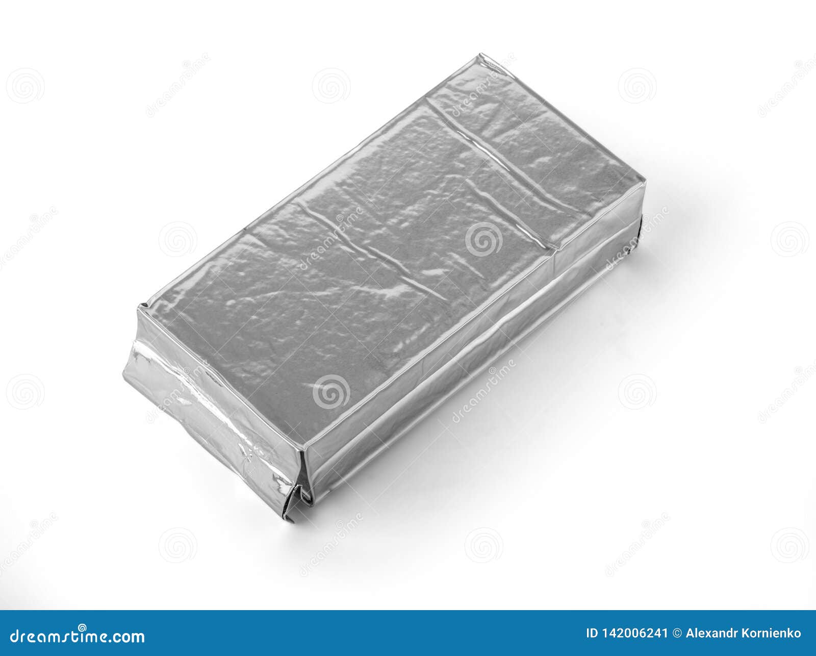Blank Silver Product Packaging on White Stock Image - Image of ...