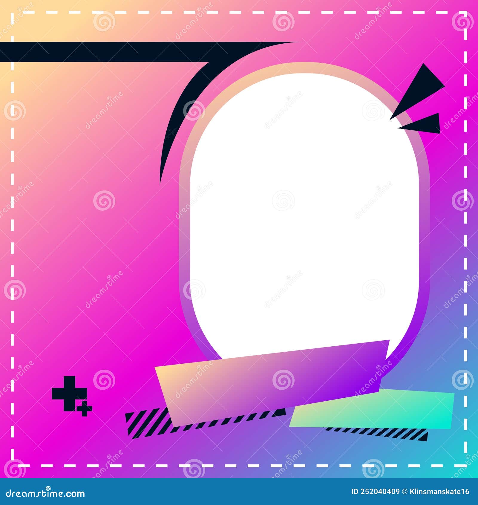 Blank Simple Colorful Twibbon Template Design Stock Vector ...