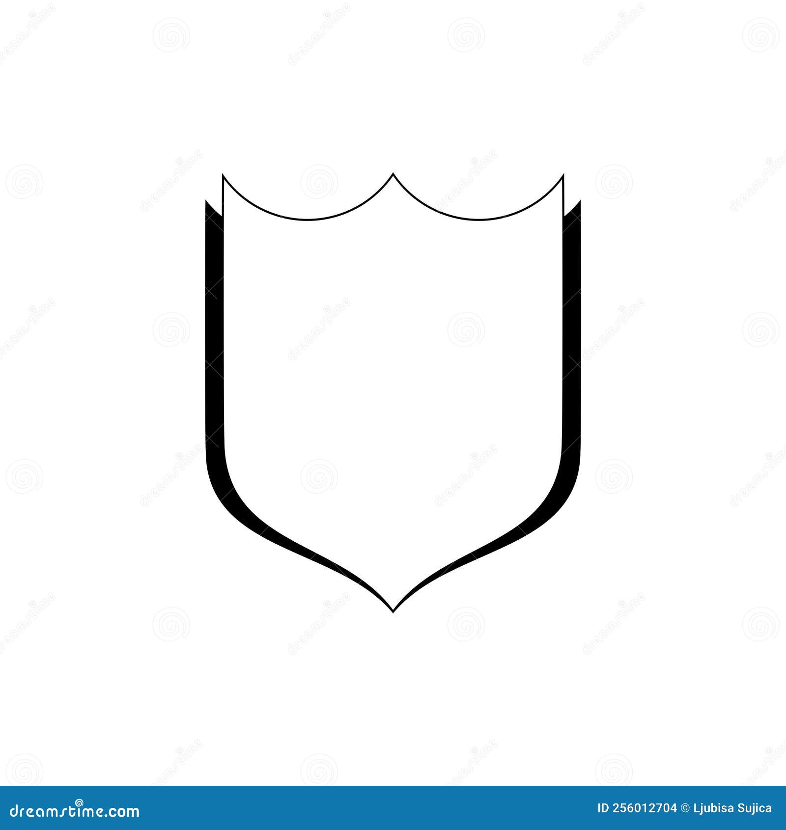 Blank Simple Shield Icon Isolated on White Background Stock Vector ...