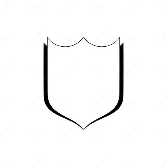 Blank Simple Shield Icon Isolated on White Background Stock Vector ...