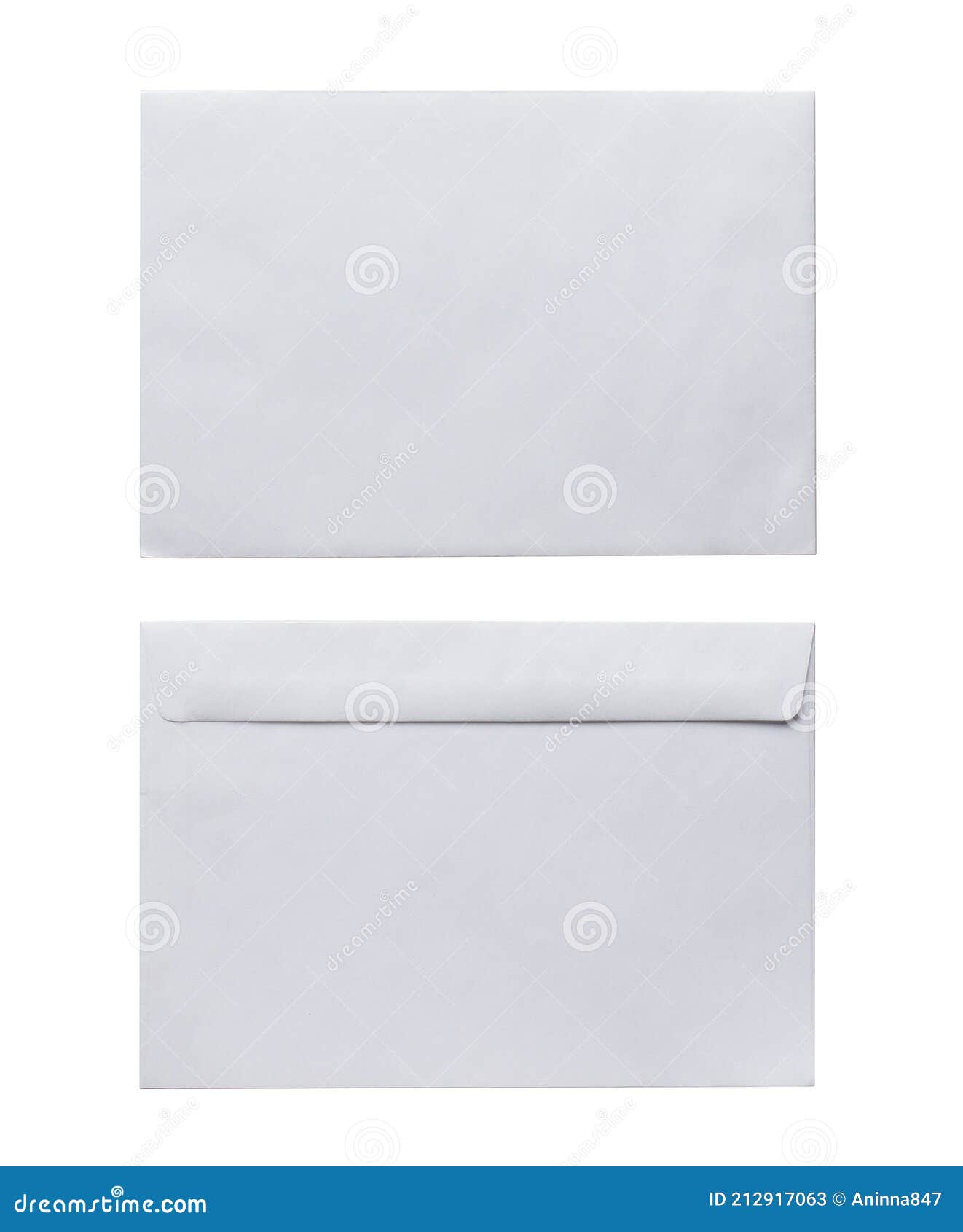 Blank of Simple White Paper Envelope on Both Sides Stock Image - Image ...