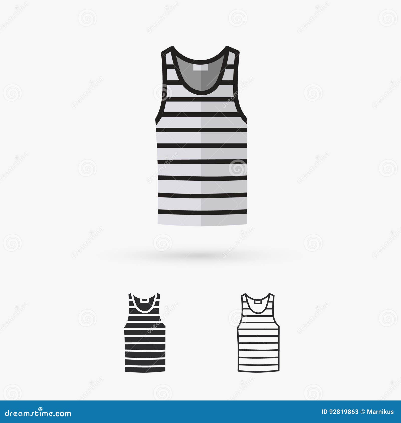 Blank Singlet Template - Front and Back Stock Vector - Illustration of ...