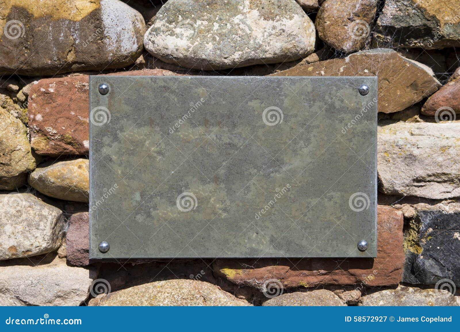 Blank Slate Sign on Stone Wall Stock Image - Image of stone, grey: 58572927
