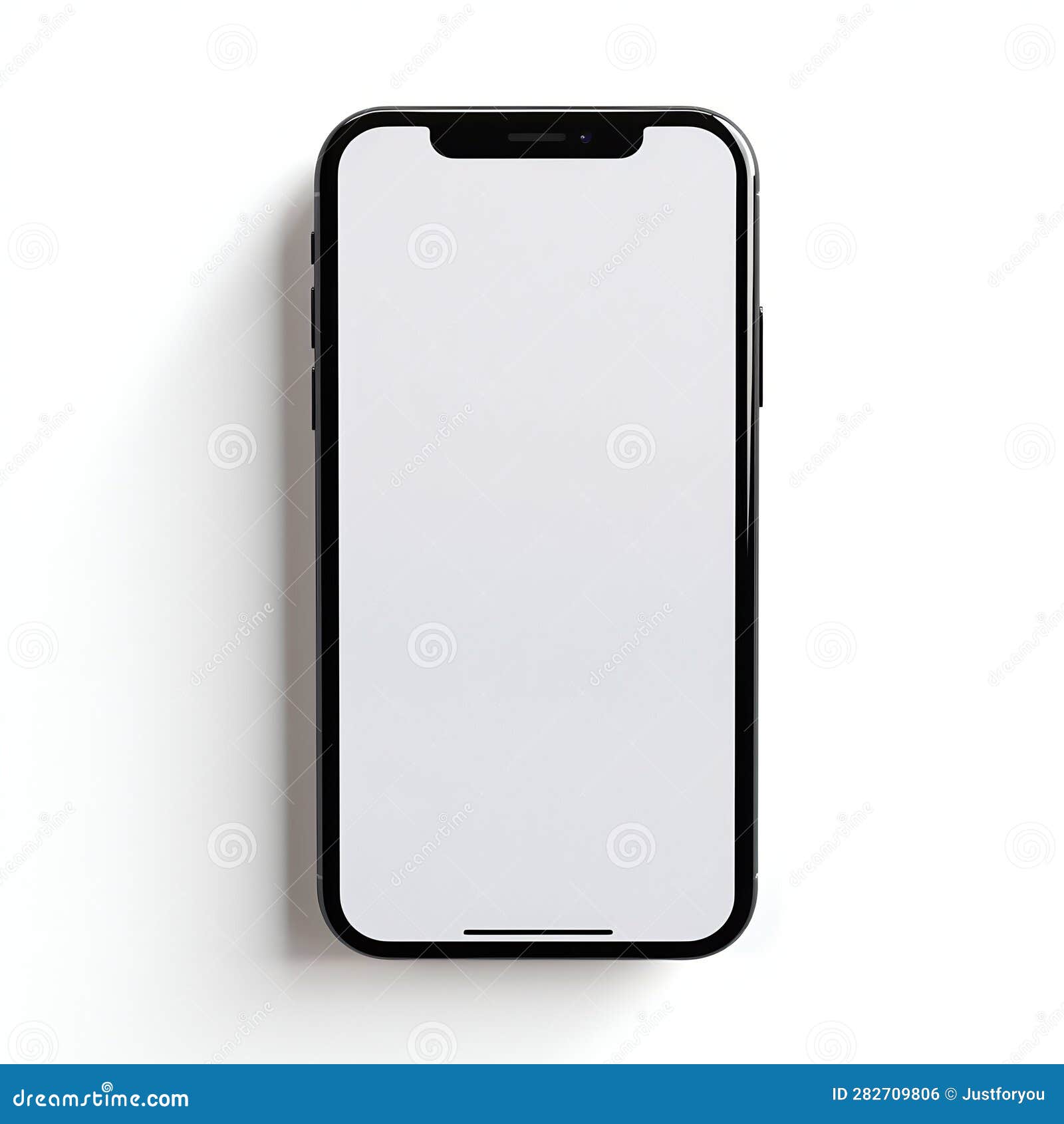 Blank Smartphone Screen on White Background. Generative Ai Stock ...