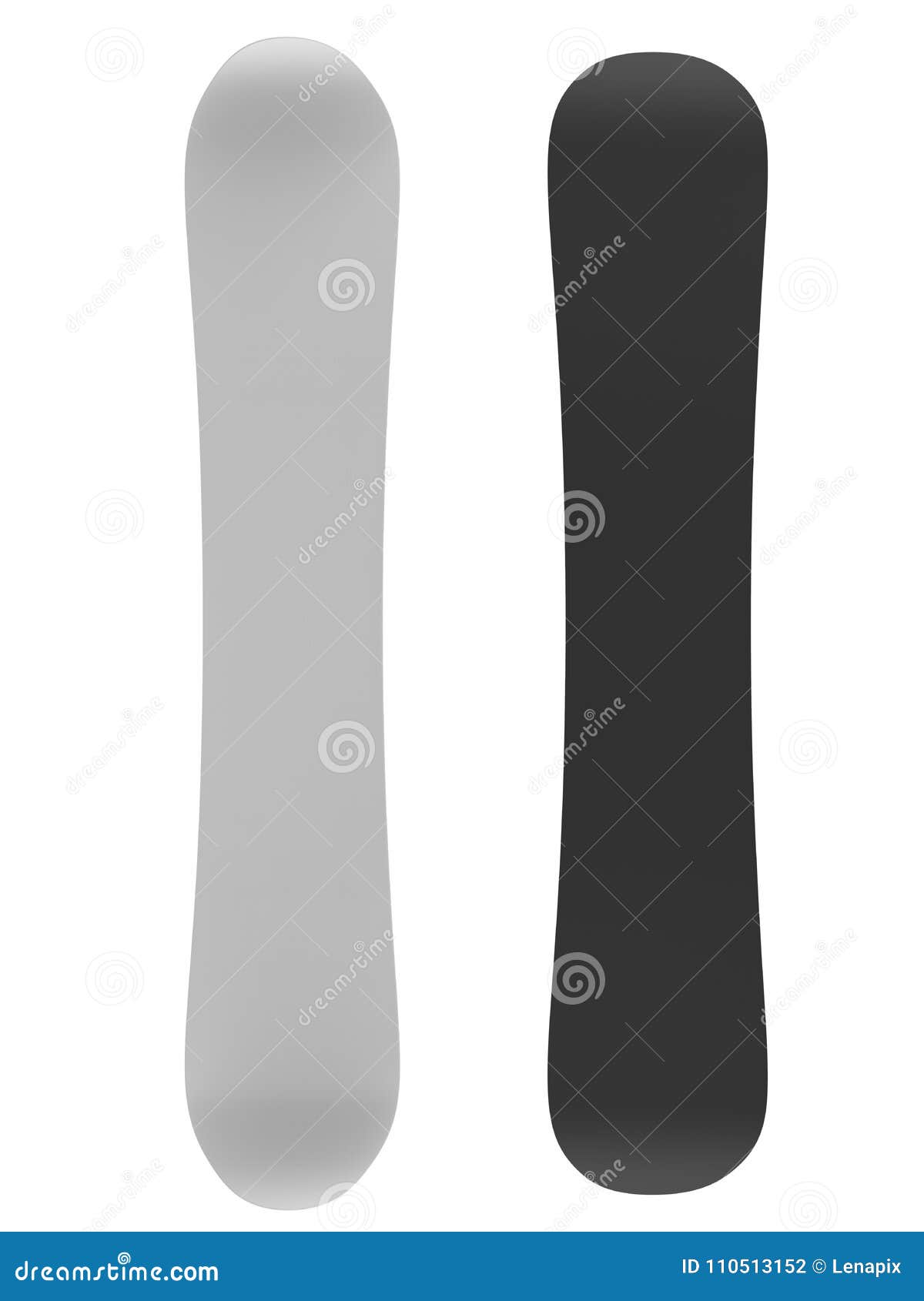 Blank Snowboard Isolated on White Background Stock Illustration ...