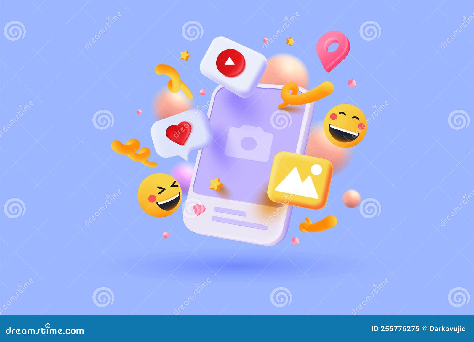 Modern 3d Illustration of Social Media Post Concept Stock Vector ...