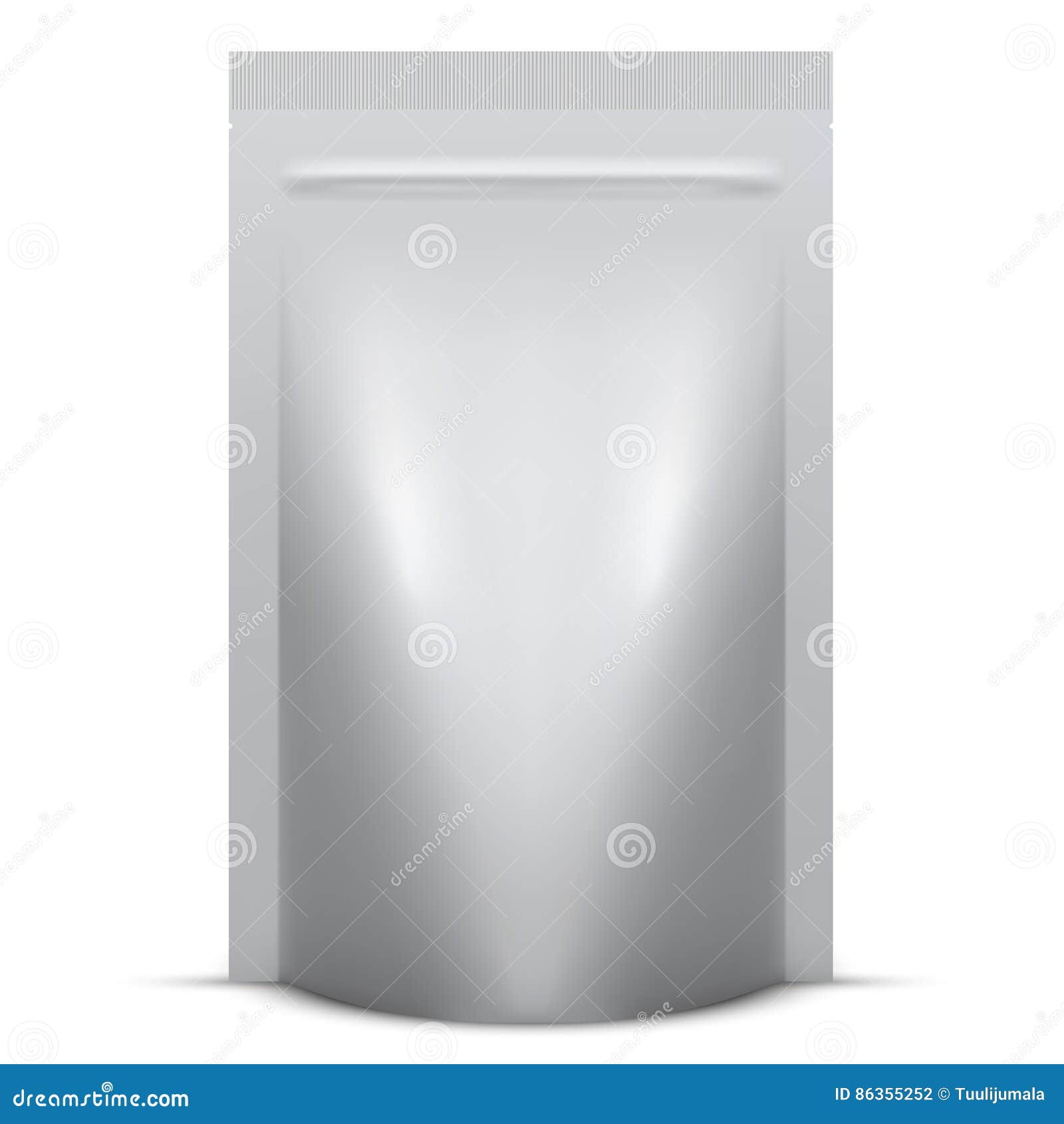 Blank Soft Standing Packaging with Zip Lock Stock Vector - Illustration ...
