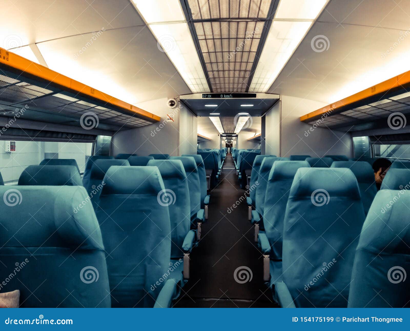 Inside High Speed Train Compartment. An Interior View Of Modern High ...