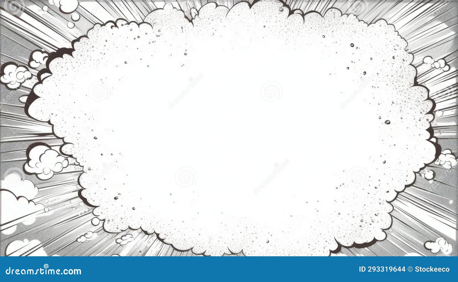 Blank Space Comic Strip Template with Explosive Pigmentation Stock ...