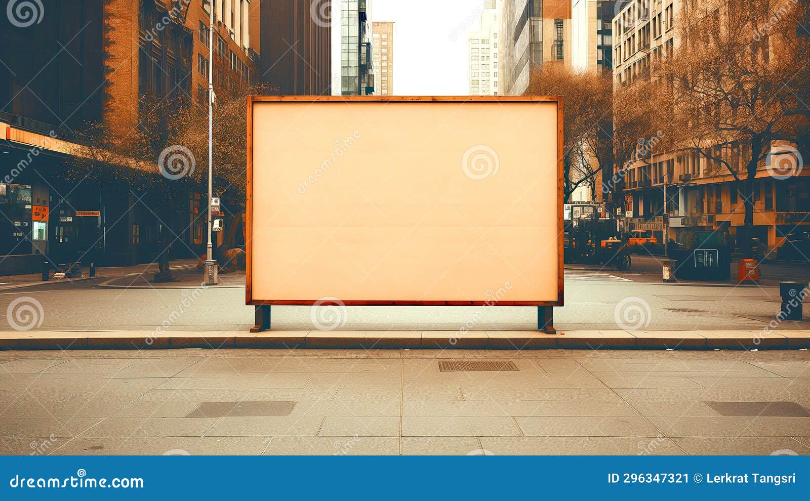 Blank space sign in city stock illustration. Illustration of commercial ...