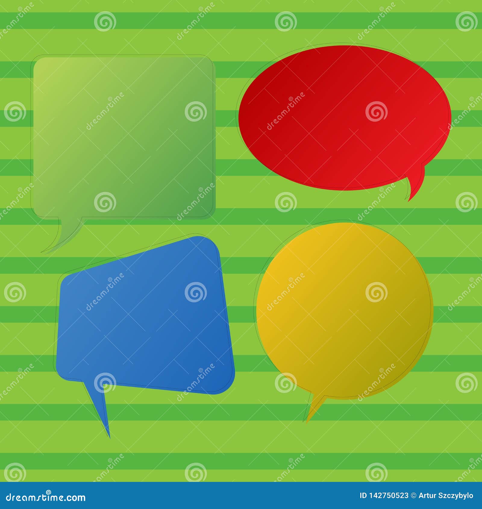 Blank Space Speech Bubble in Different Shapes and Solid Colors. Various ...