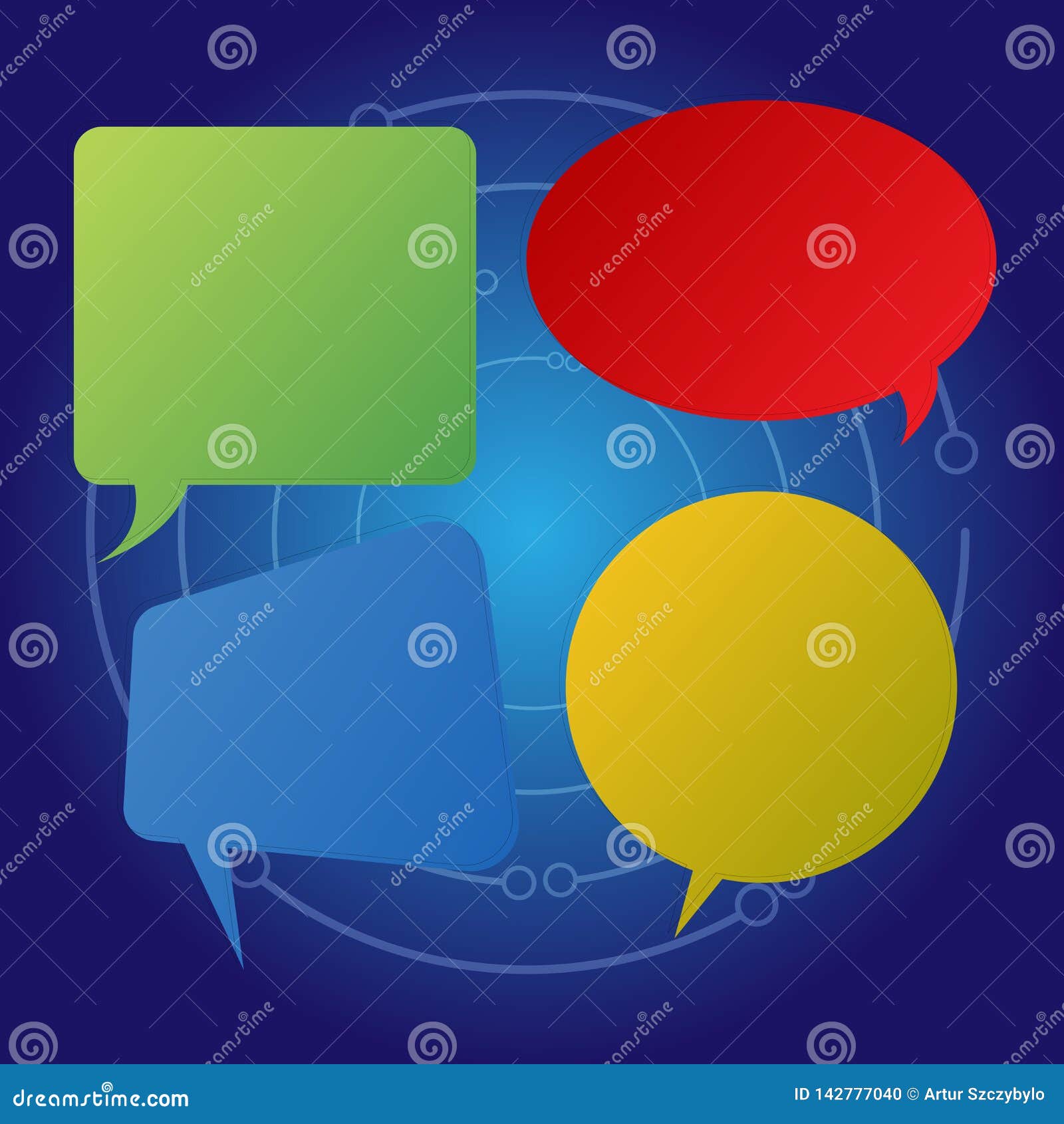 Blank Space Speech Bubble in Different Shapes and Solid Colors. Various ...