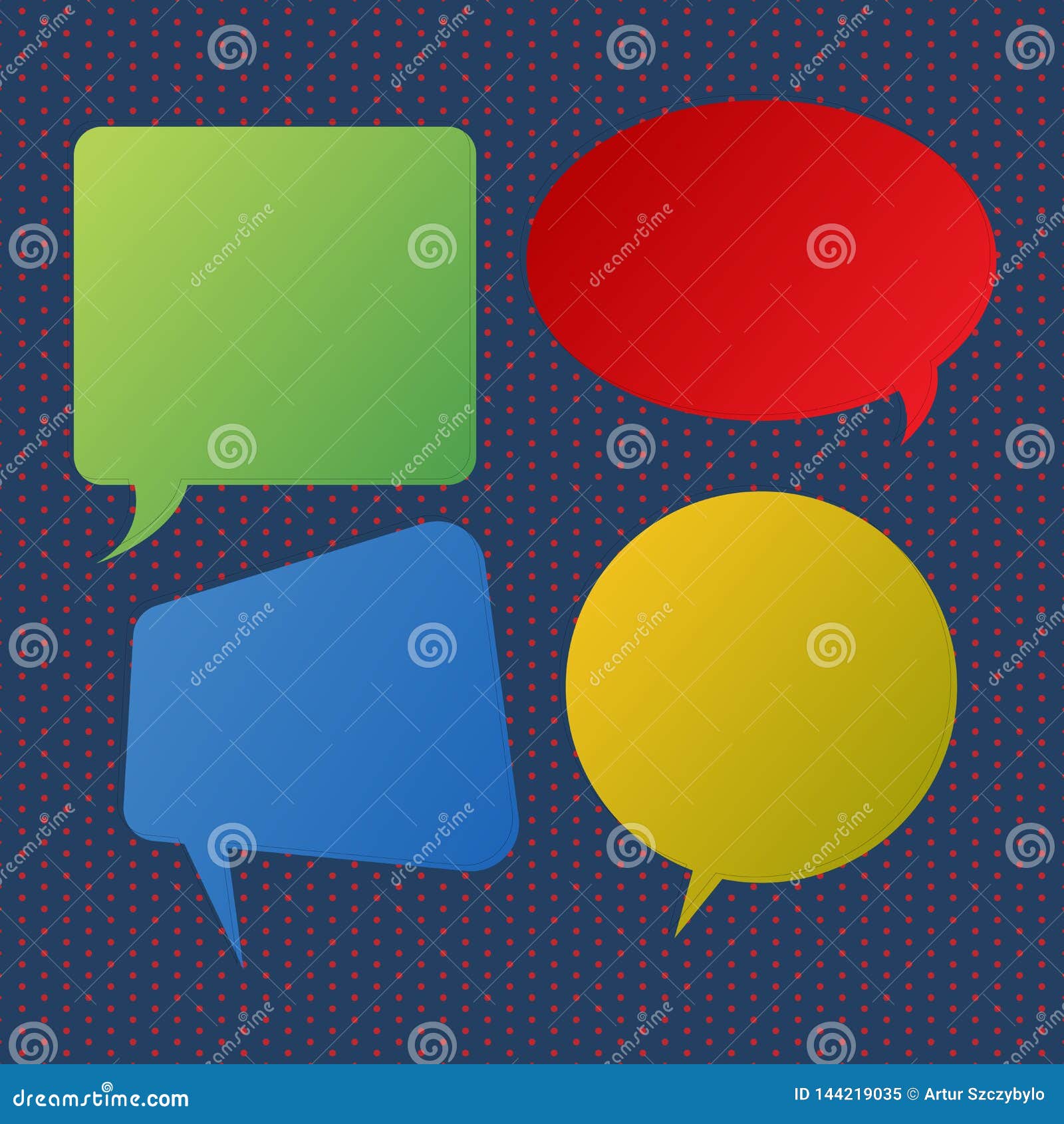 Blank Space Speech Bubble in Different Shapes and Solid Colors. Various ...