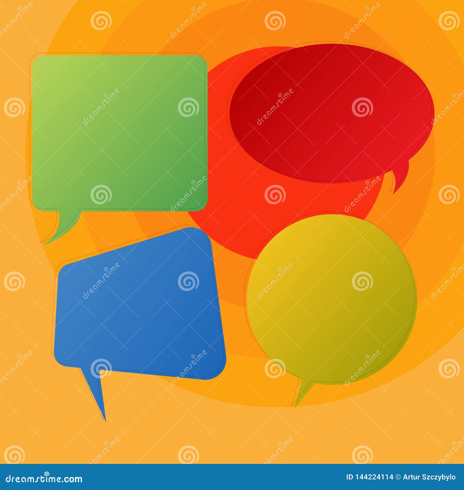 Blank Space Speech Bubble in Different Shapes and Solid Colors. Various ...