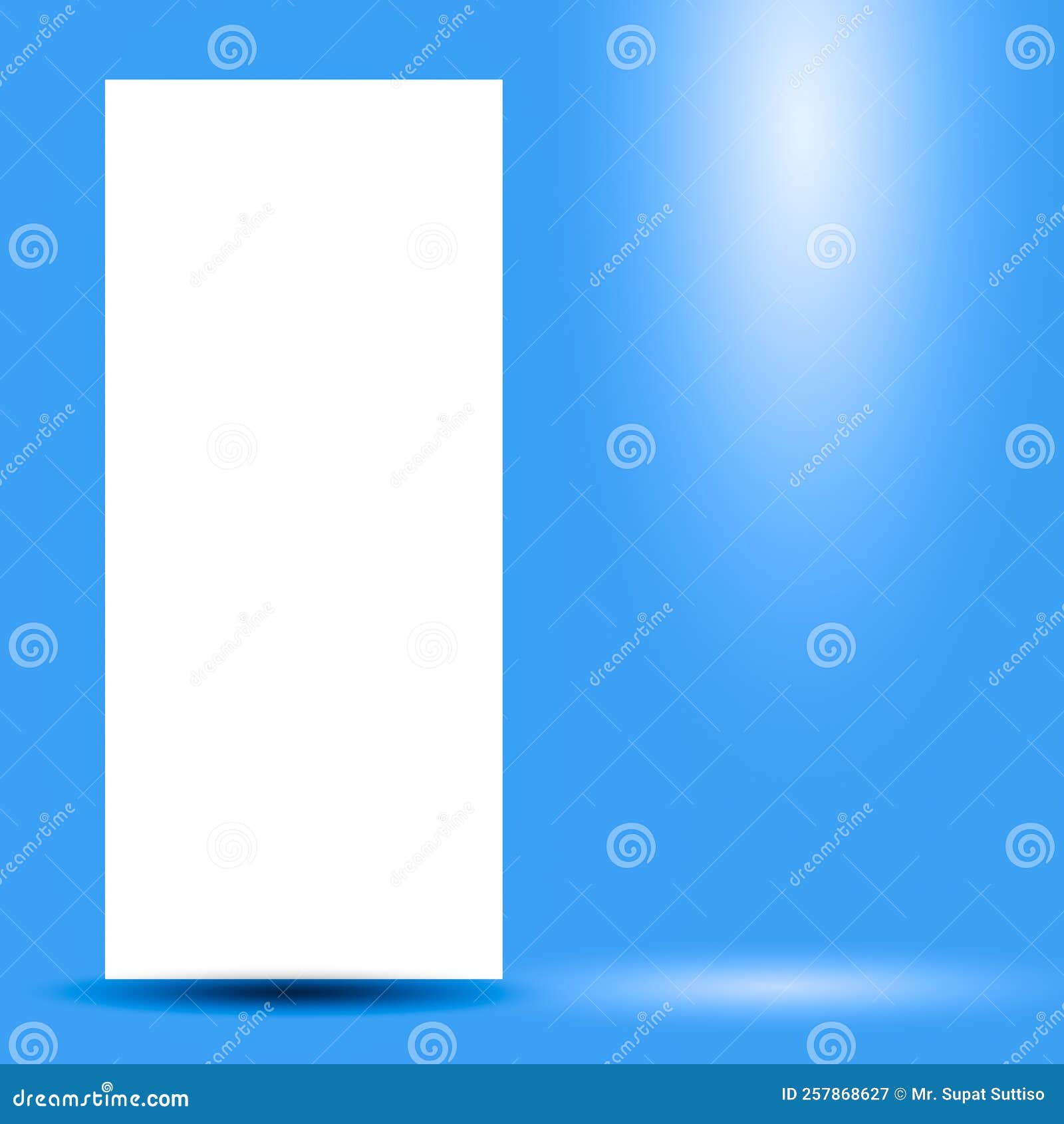 Blank Space White Rectangle Shape with Shadow Isolated on Colorful Soft ...