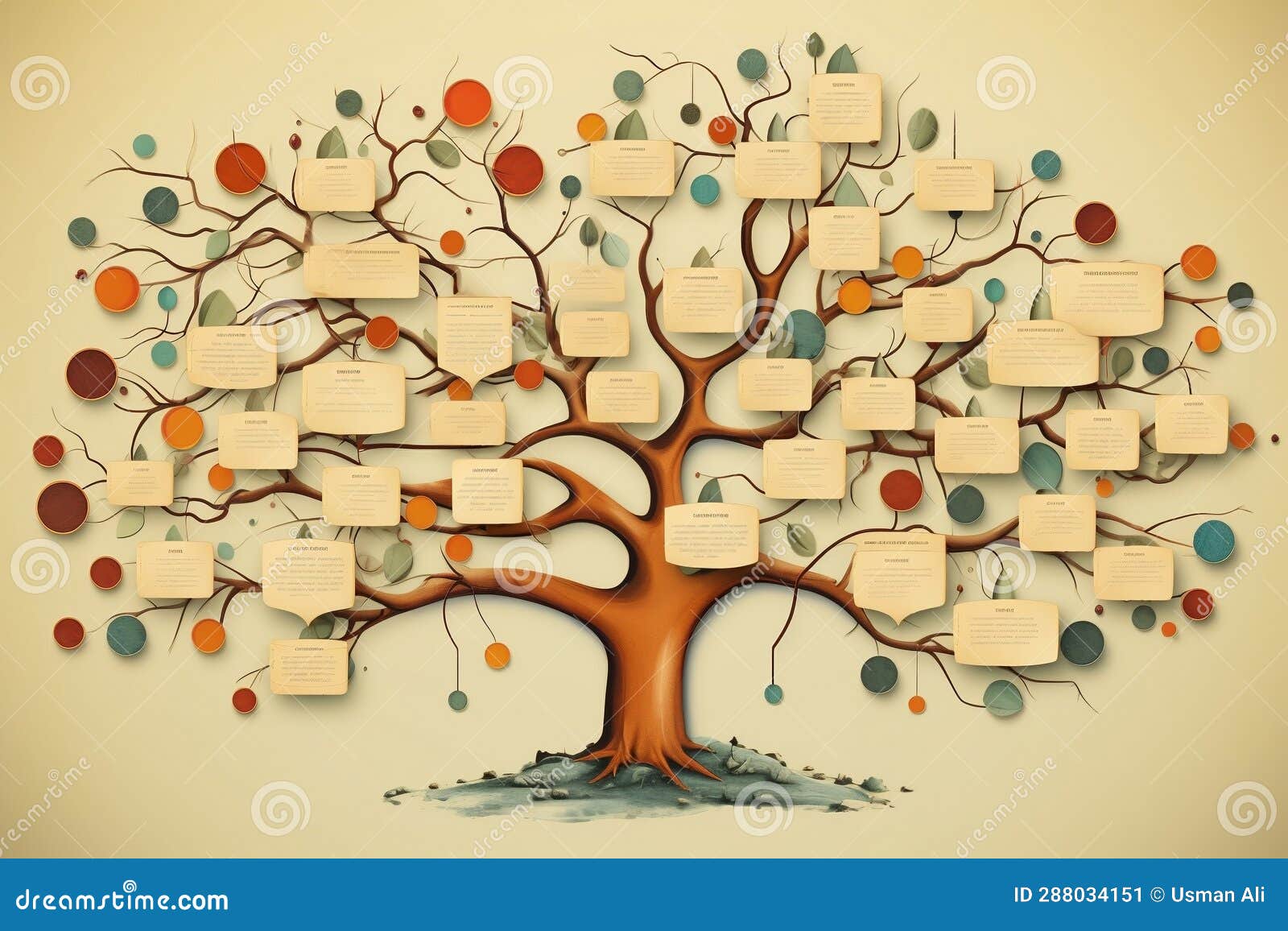 Blank Spaces in a Family Tree. AI Stock Illustration - Illustration of ...