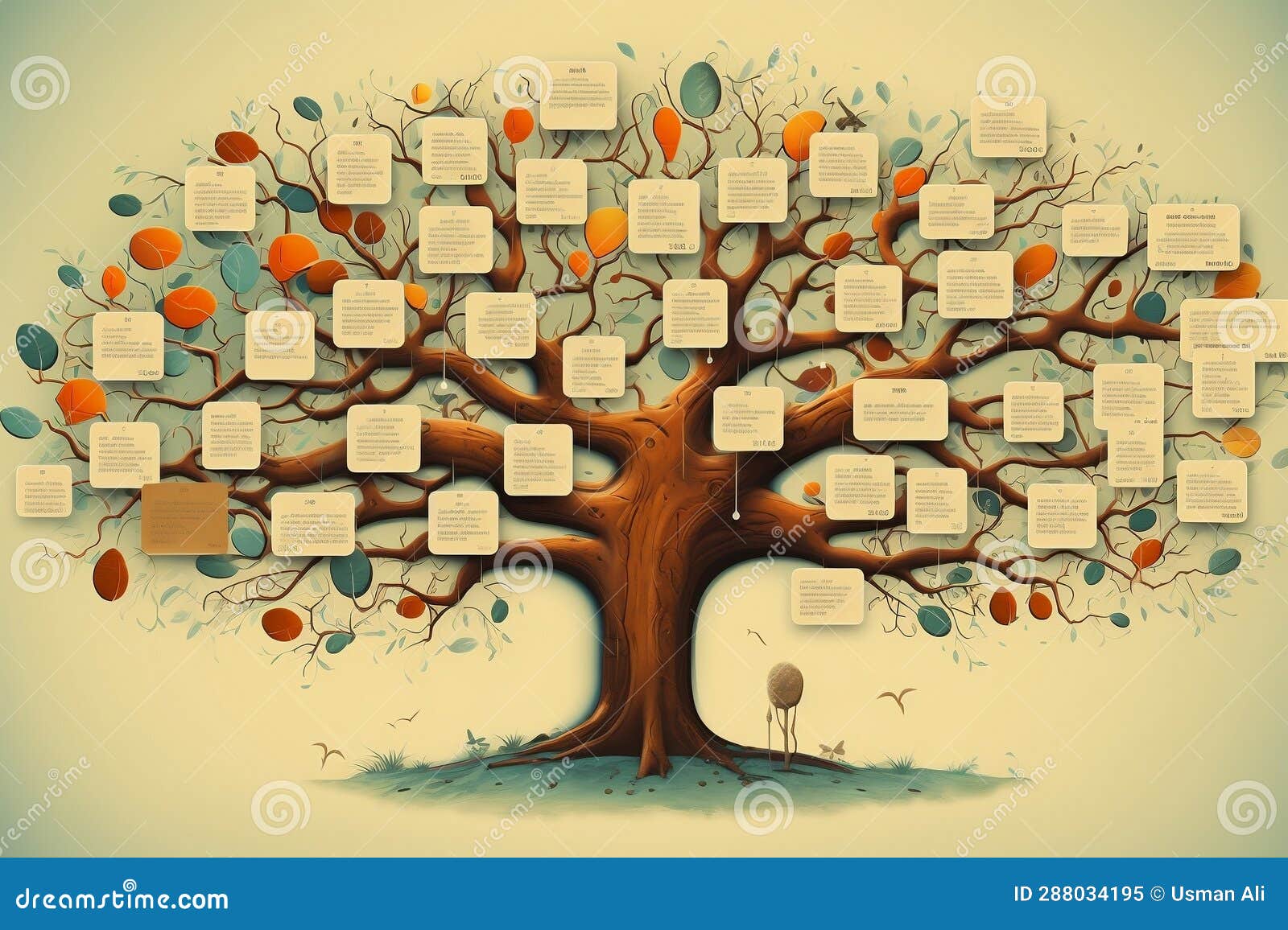 Blank Spaces in a Family Tree. AI Stock Illustration - Illustration of ...