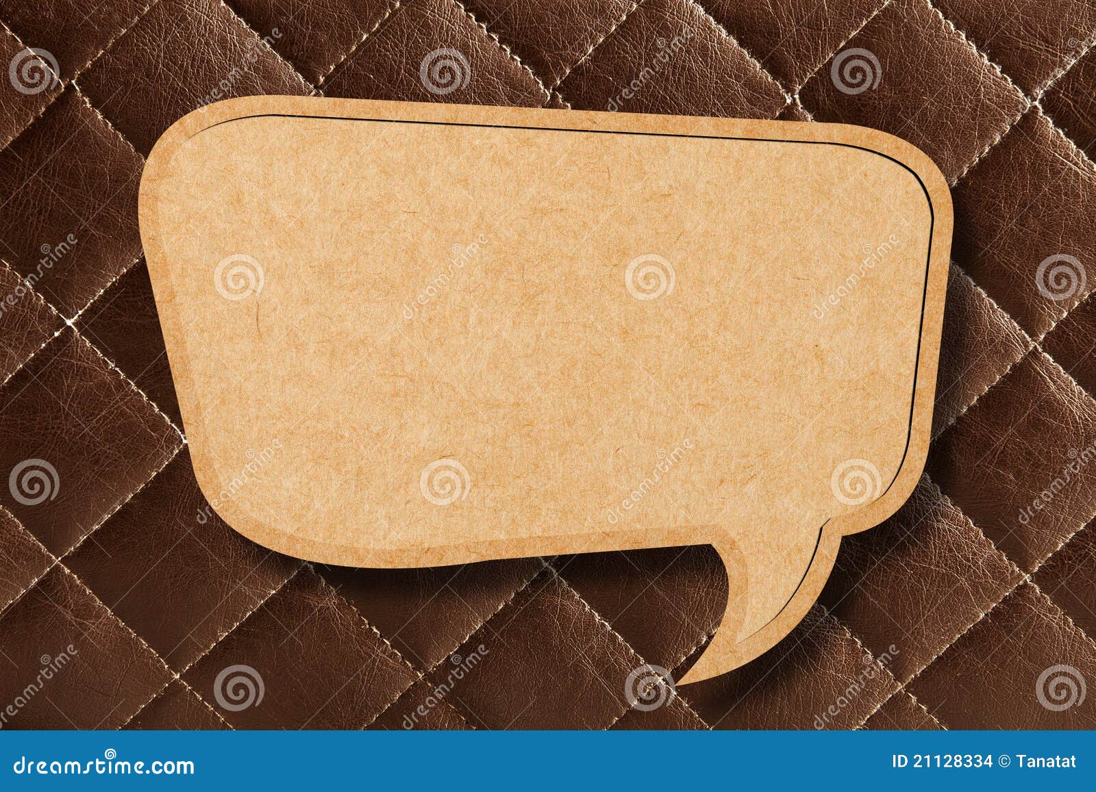 Blank Speech Bubble on Brown Leather Stock Photo - Image of price ...