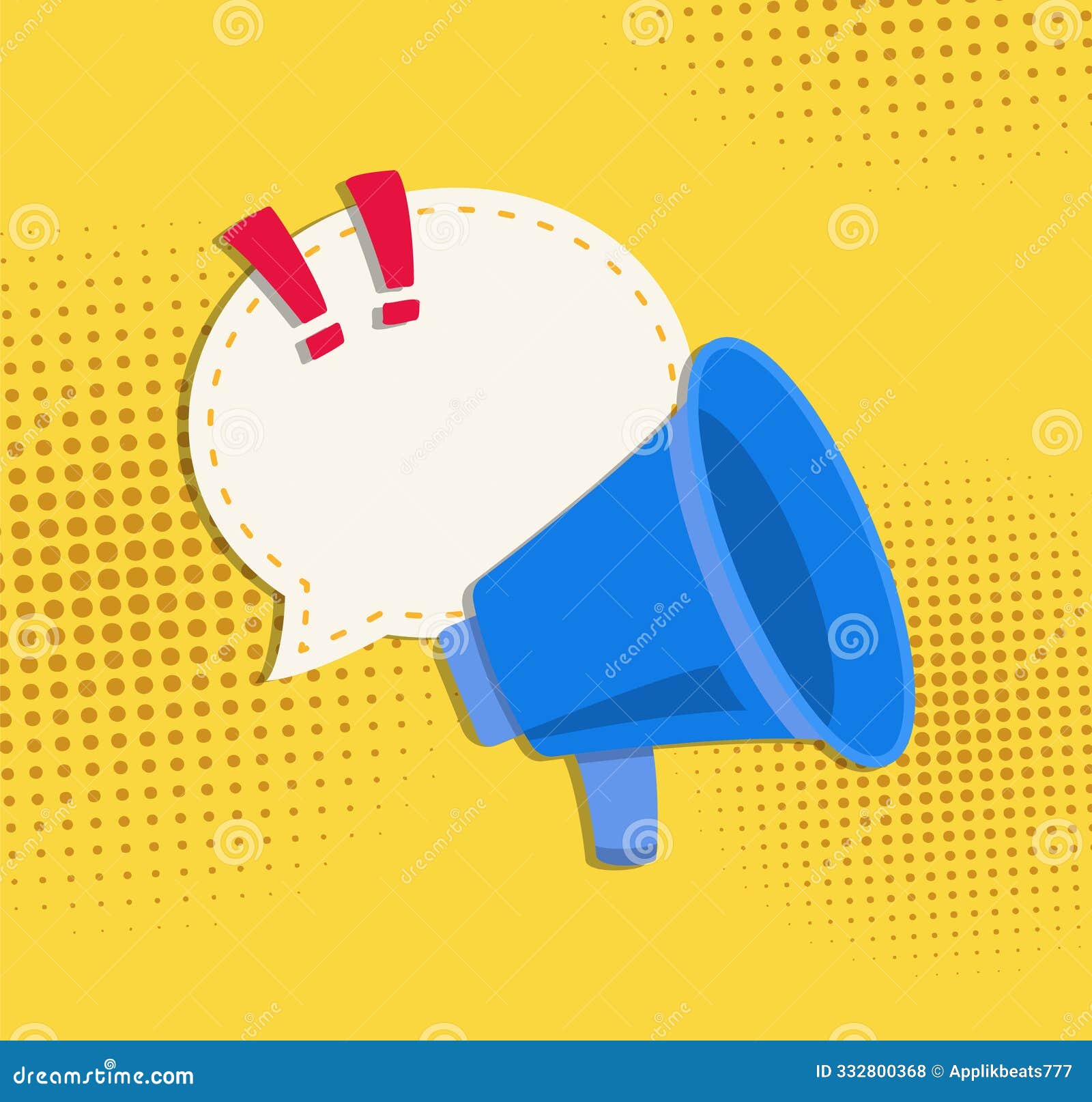 Blank Speech Bubble for Important Message with Megaphone for Promotion ...