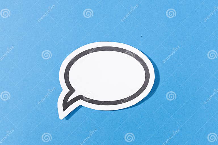 Blank Speech Bubble Isolated on Blue Background Stock Photo - Image of ...