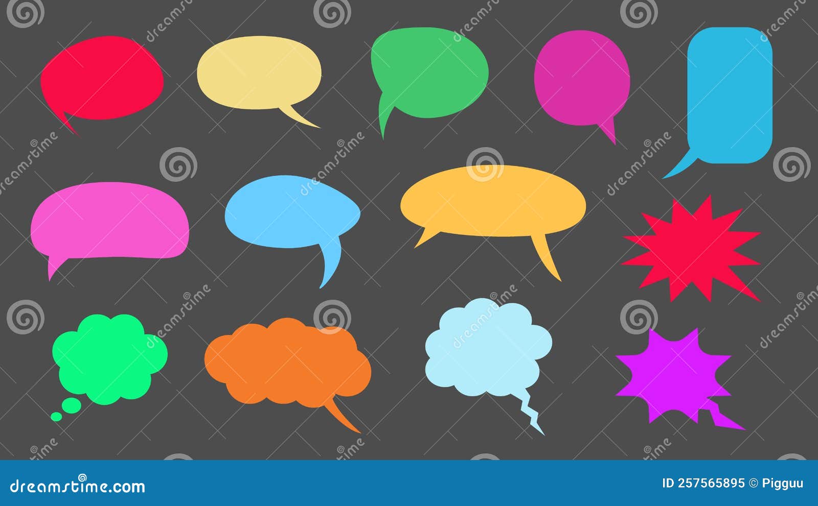 Speech Bubble Set Isolated on Background. Chat Box for Cartoon Talks ...