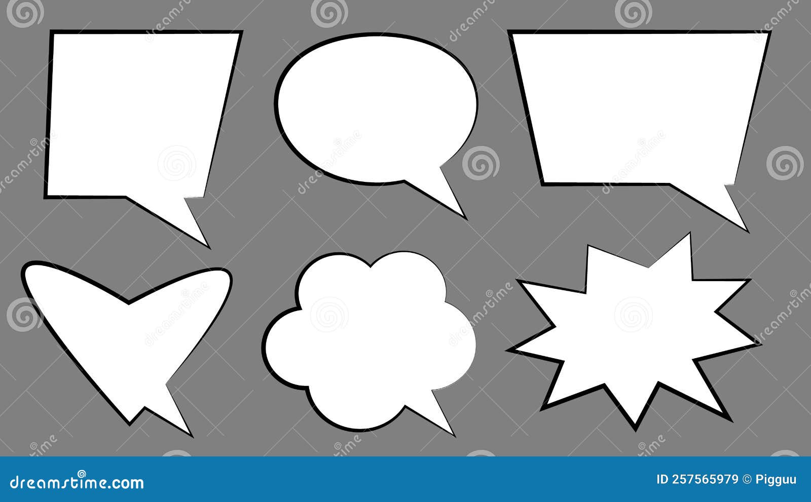 Speech Bubble Set Isolated on Background. Chat Box for Cartoon Talks ...