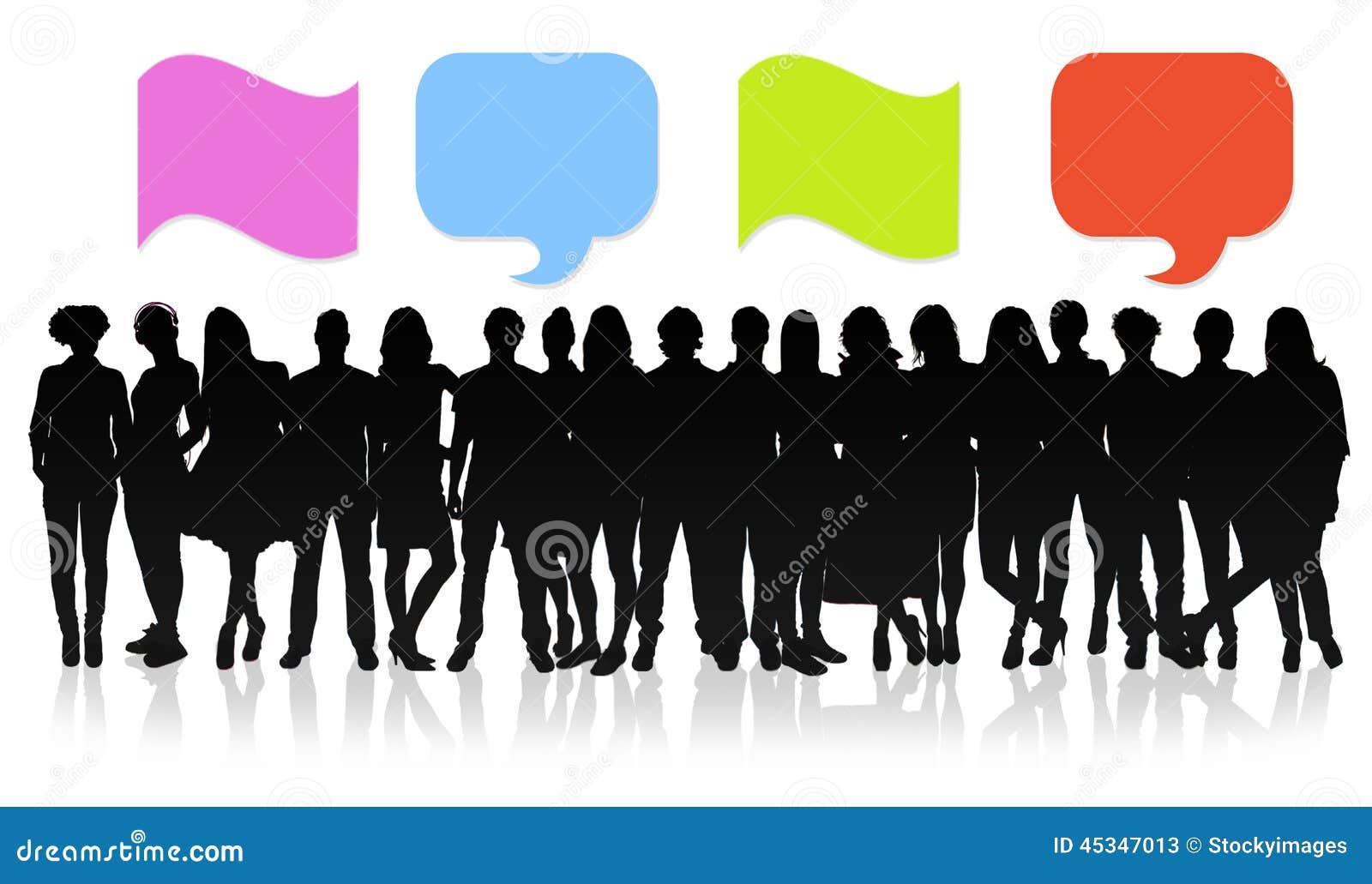 Blank Speech Bubbles, Collage Concept Stock Illustration - Illustration ...