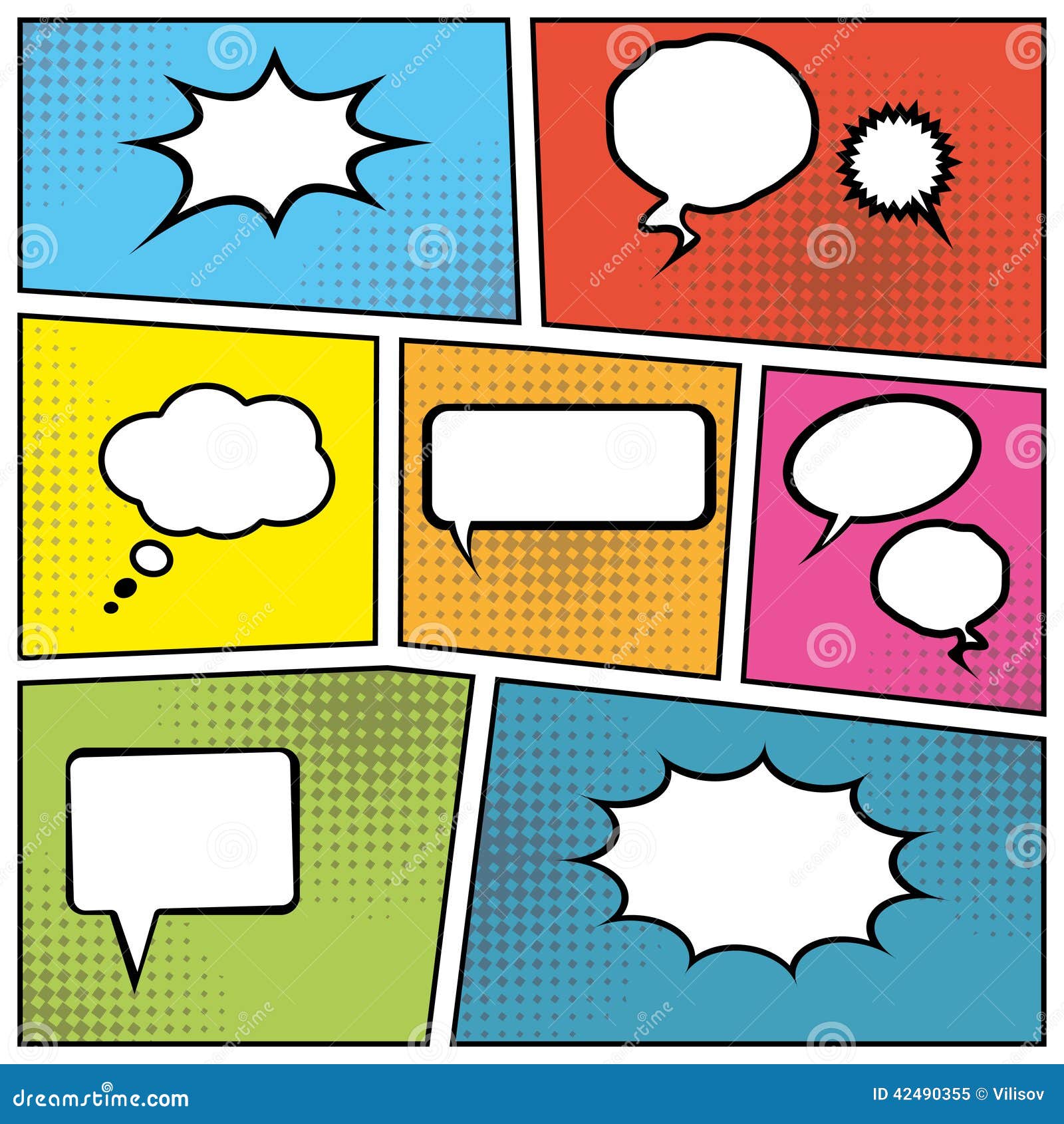 Empty Comic Book Action Bubbles