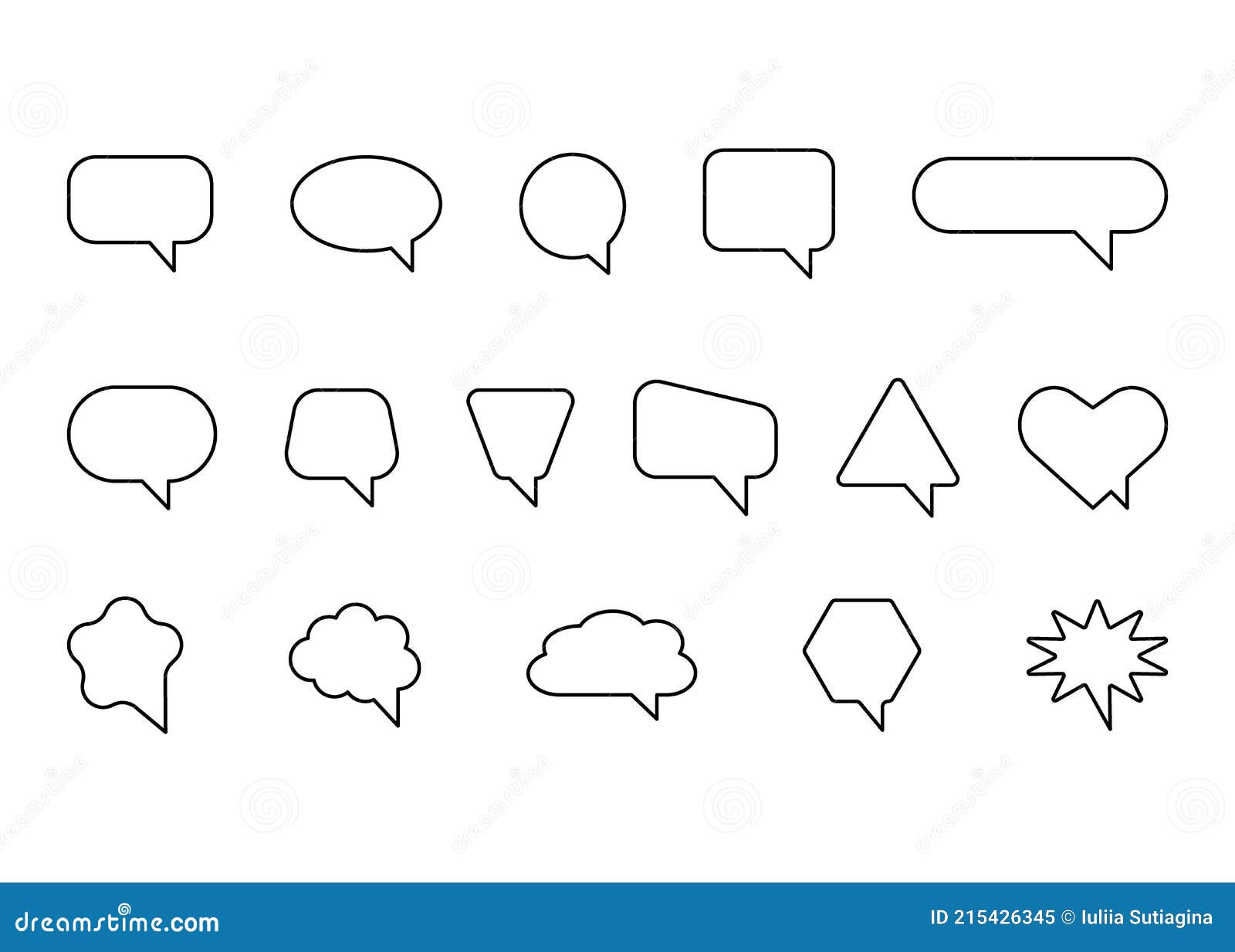 Blank Speech Bubbles and Empty Dialogue Balloon for Comment, Icon ...