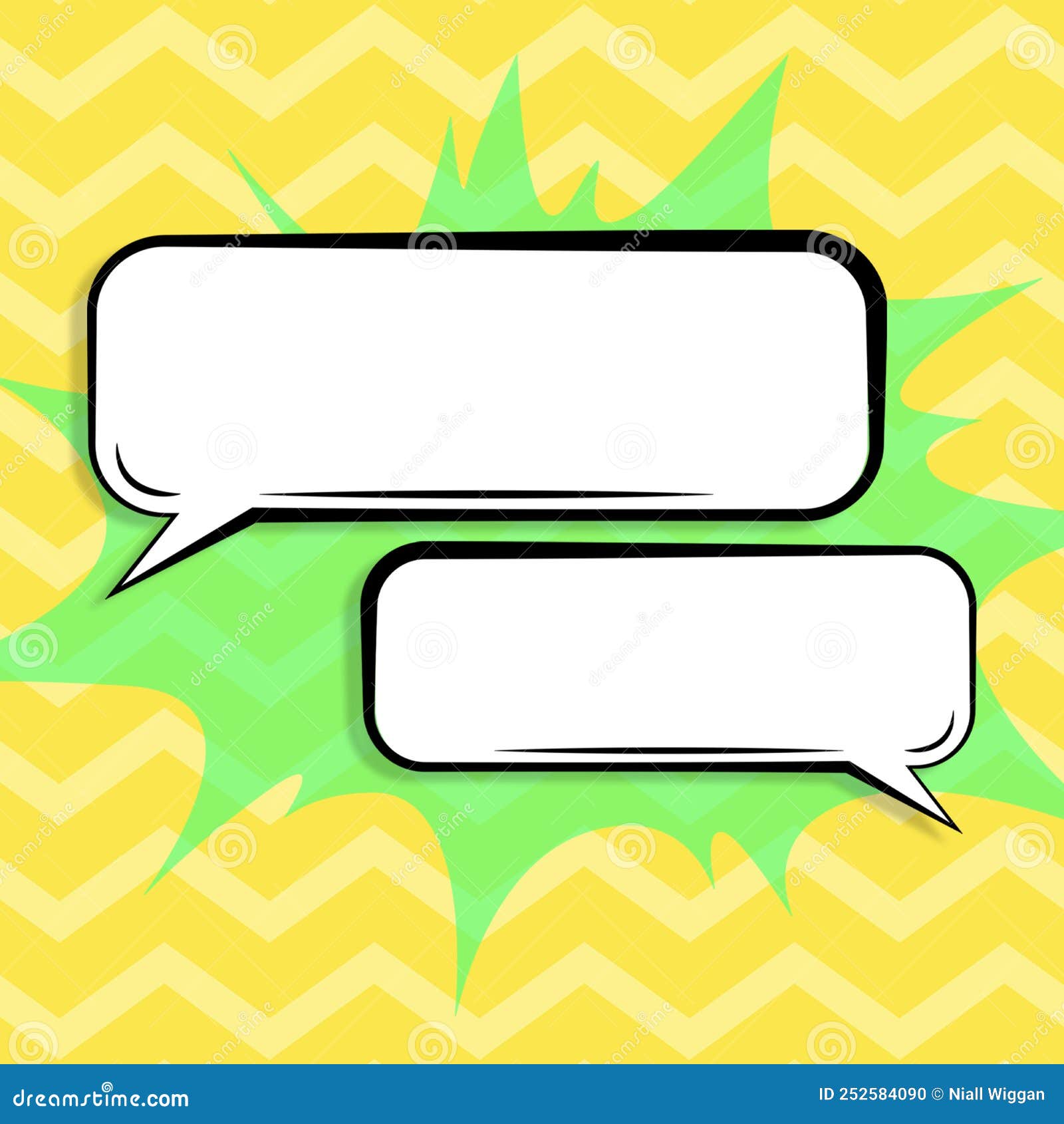 Blank Speech Bubbles of Rectangular Shape and Explosive Frame Over ...