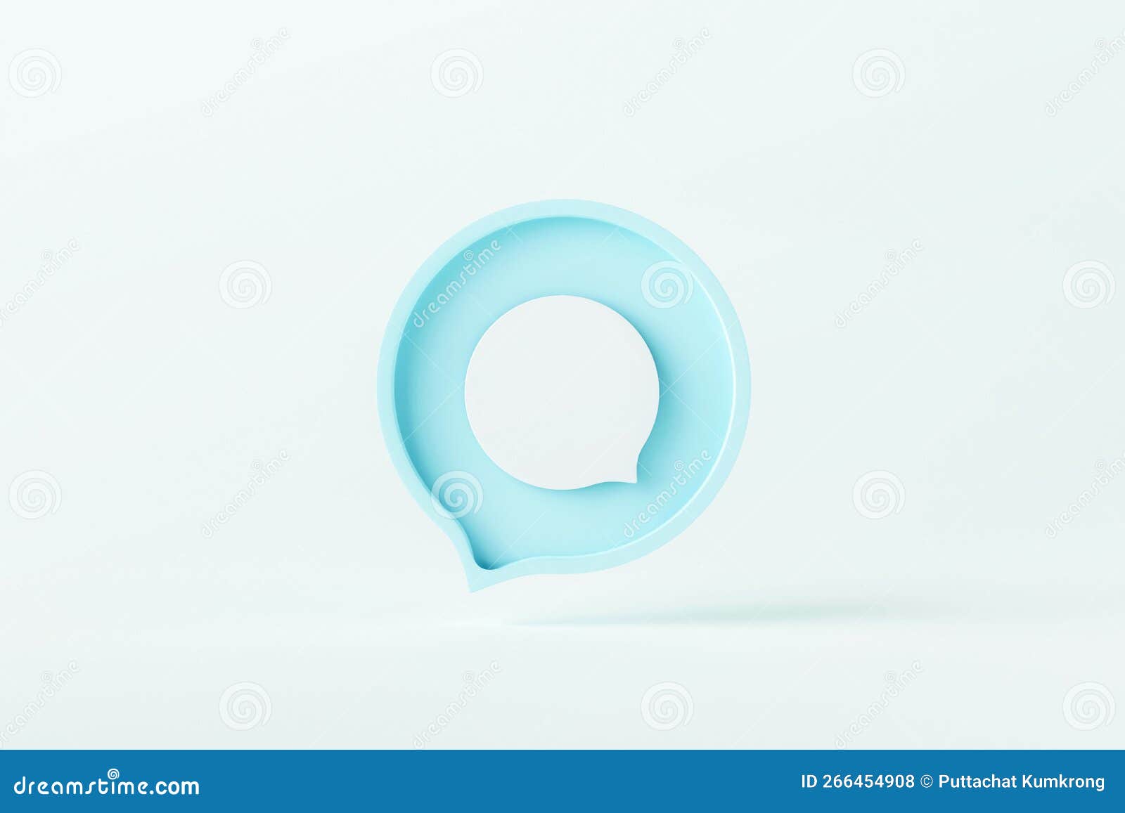 Blank Speech Icon Dialog Bubble Isolated on White 3d Background with ...