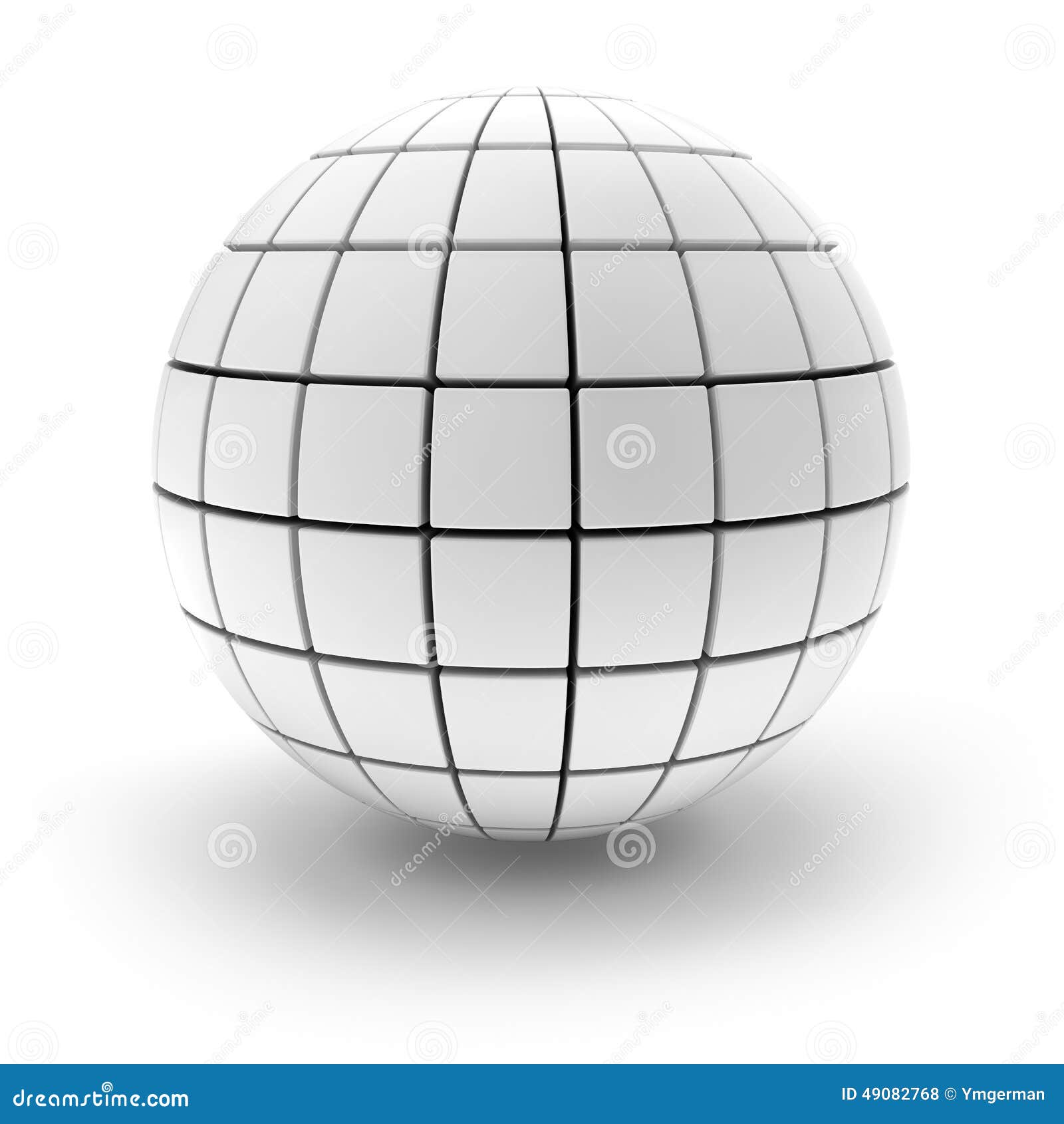 Blank Sphere Formed by Blocks, 3d Render Stock Illustration ...