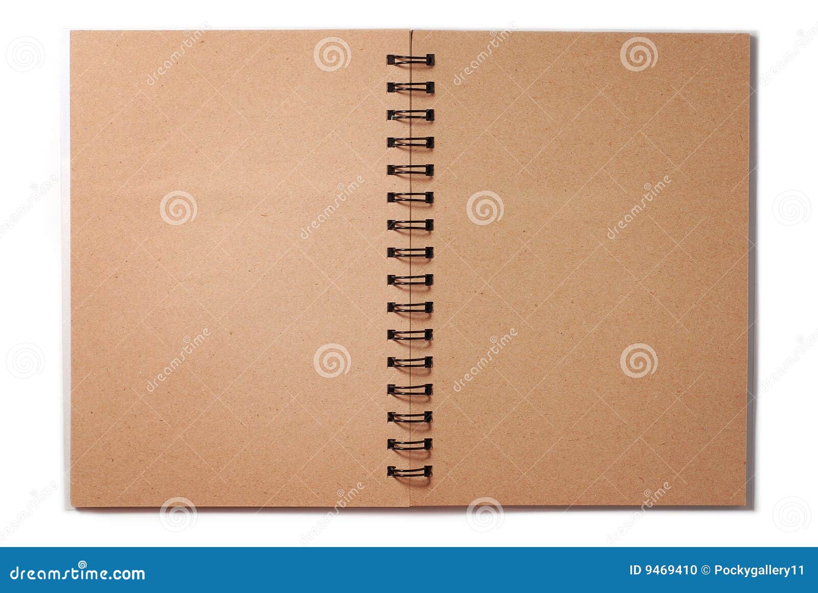 Blank Spiral Brown Note stock photo. Image of business - 9469410