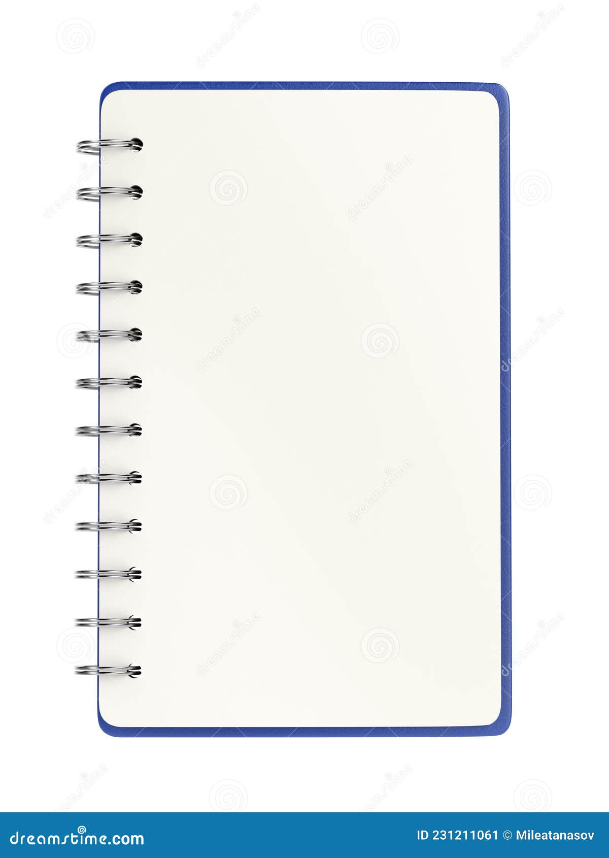 Blank Spiral Notebook Template. Black And White Covers. Isometric View ...
