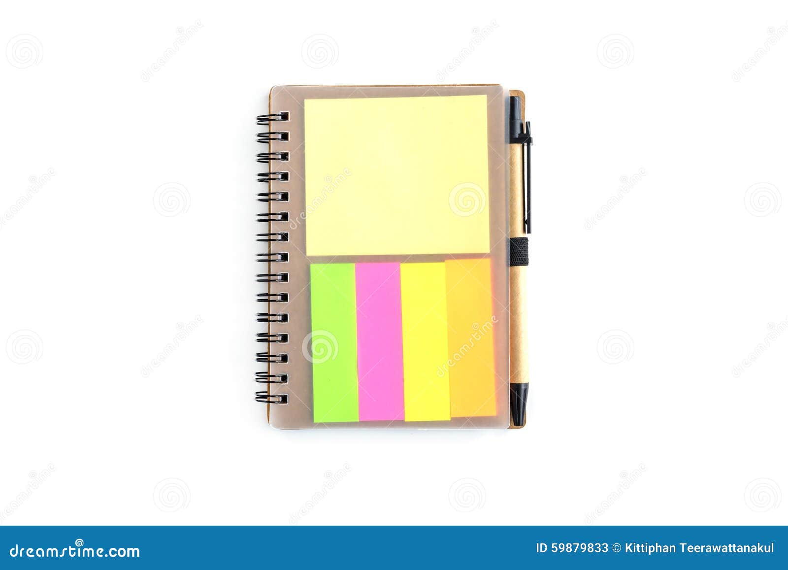 Blank Spiral Notebook with Reminder Paper Isolated Stock Image - Image ...