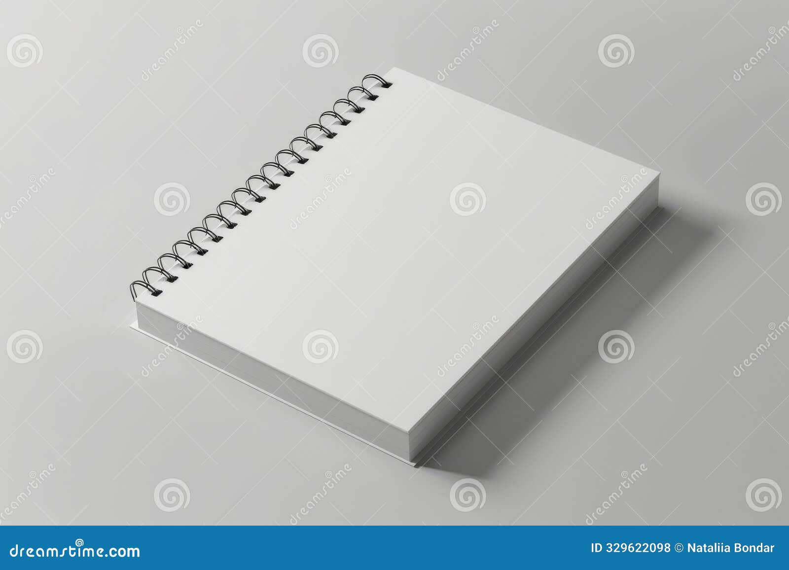 Blank Spiral Notebook Template with White Cover, Stationery Mockup ...