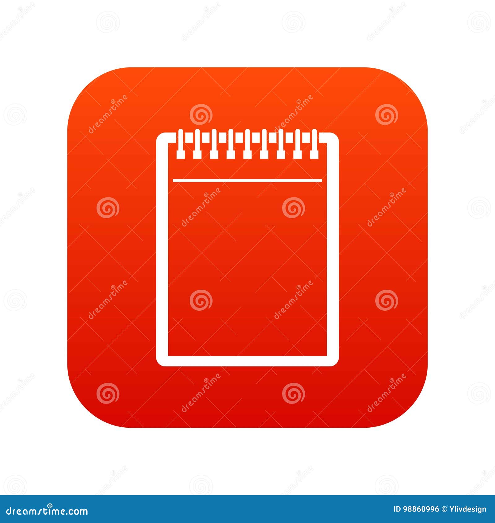 Blank Spiral Notepad Icon Digital Red Stock Vector - Illustration of ...