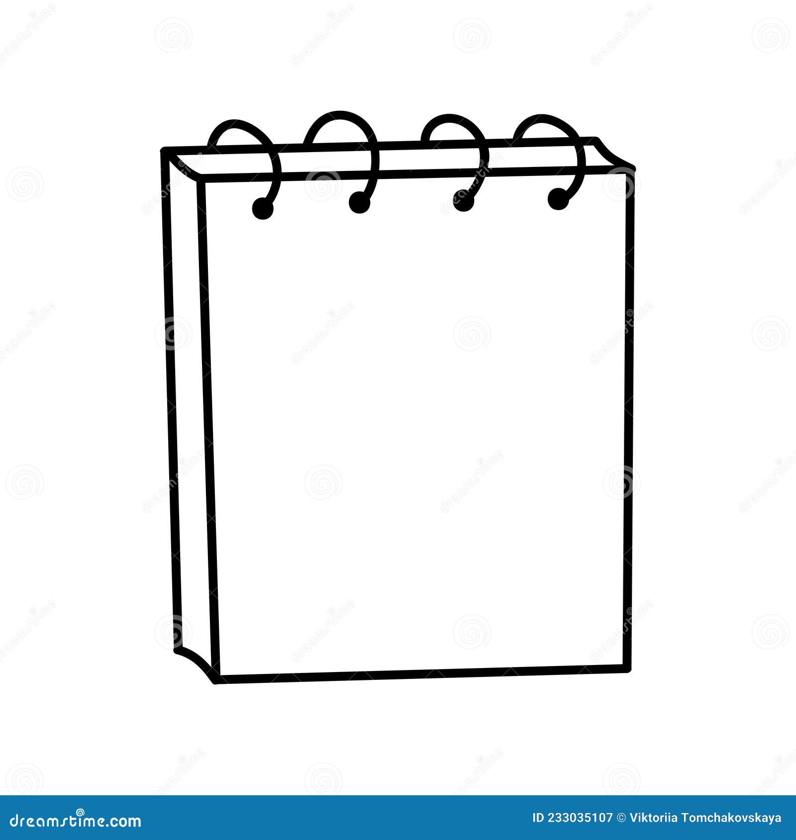 Blank Spiral Notepad. Notebook Sketch. Vector Illustration in Doodle ...