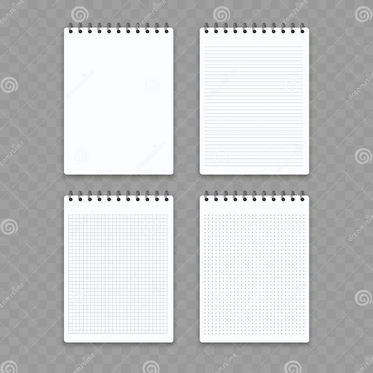 Blank Spiral Notepad Set with Lined, Grid, and Dotted Pages Mockup ...