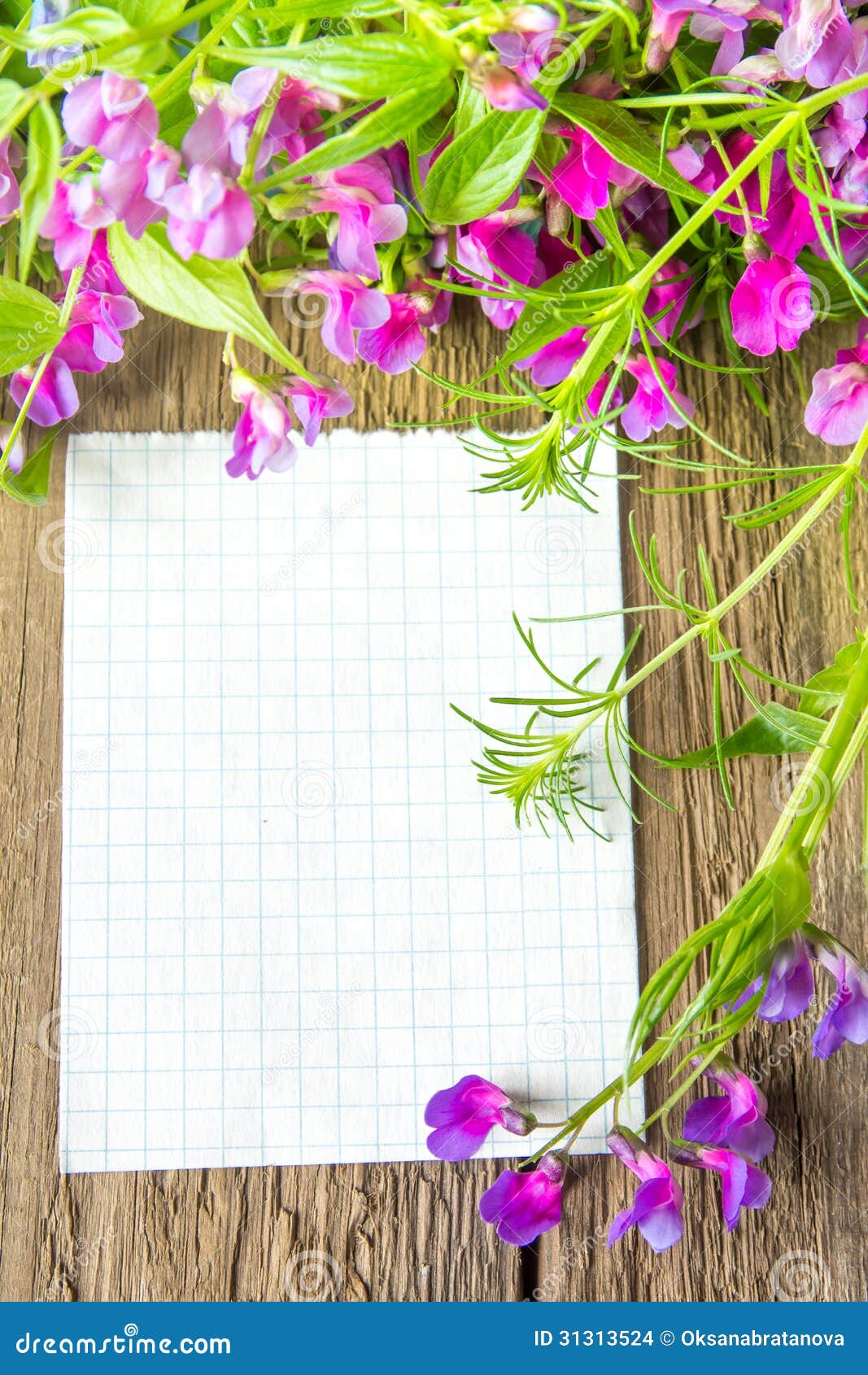 Blank with spring flowers stock photo. Image of floral - 31313524