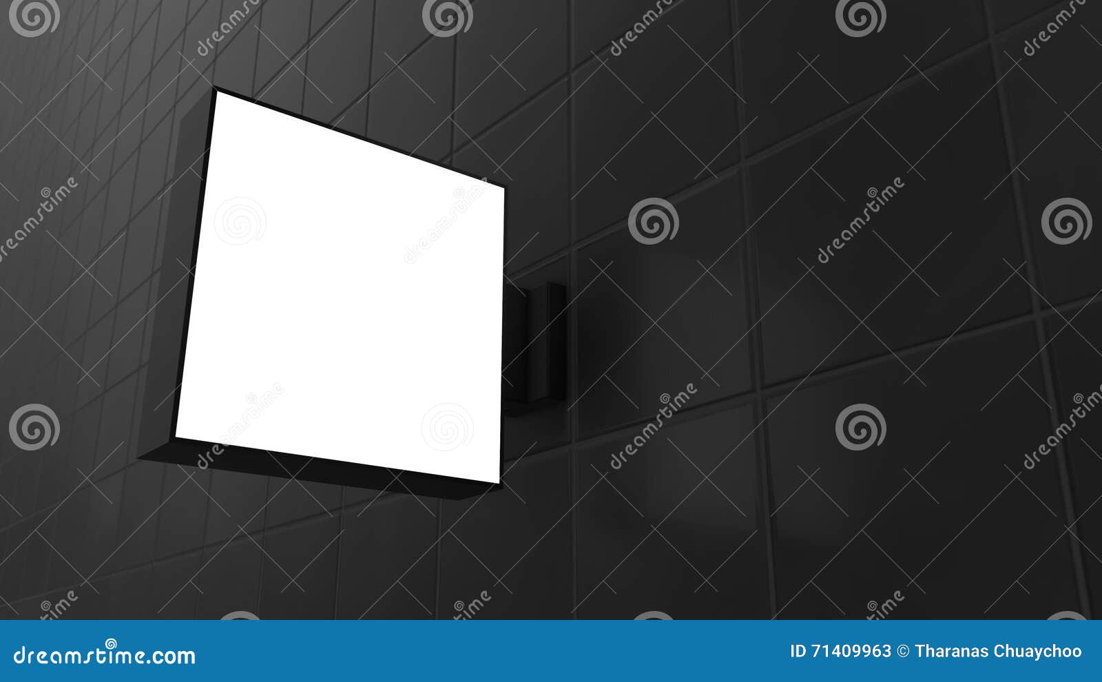 Blank Square Advertising on the Wall Stock Illustration - Illustration ...